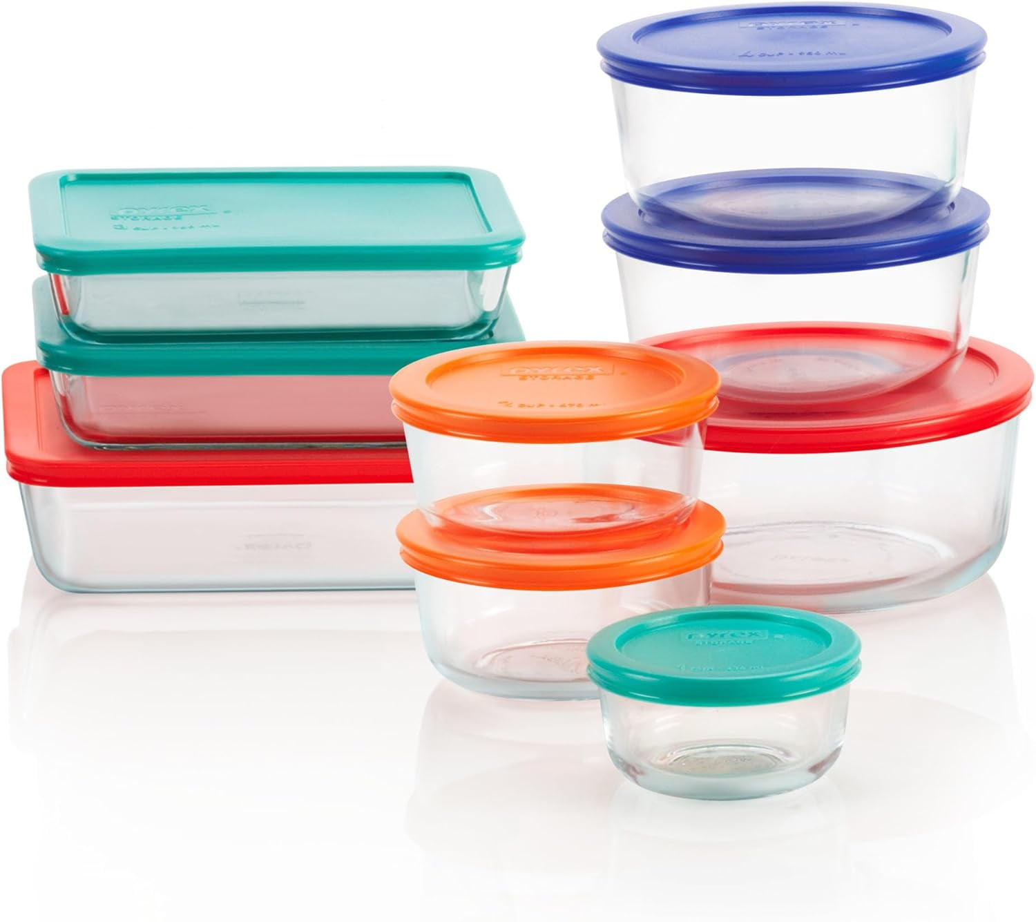 Simply Store (7-Pack) Glass Food Storage Containers Set, (1, 2, 4 & 7 ...