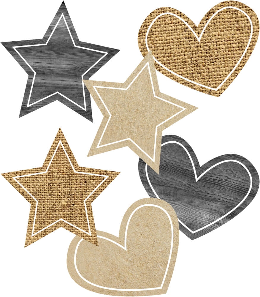 Simply Stylish Burlap Stars and Hearts Cut-Outs (Other) - Walmart.com