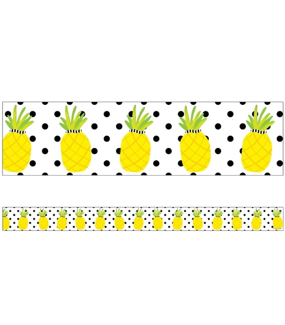 Simply Stylish Tropical Pineapples Straight Bulletin Board Borders ...