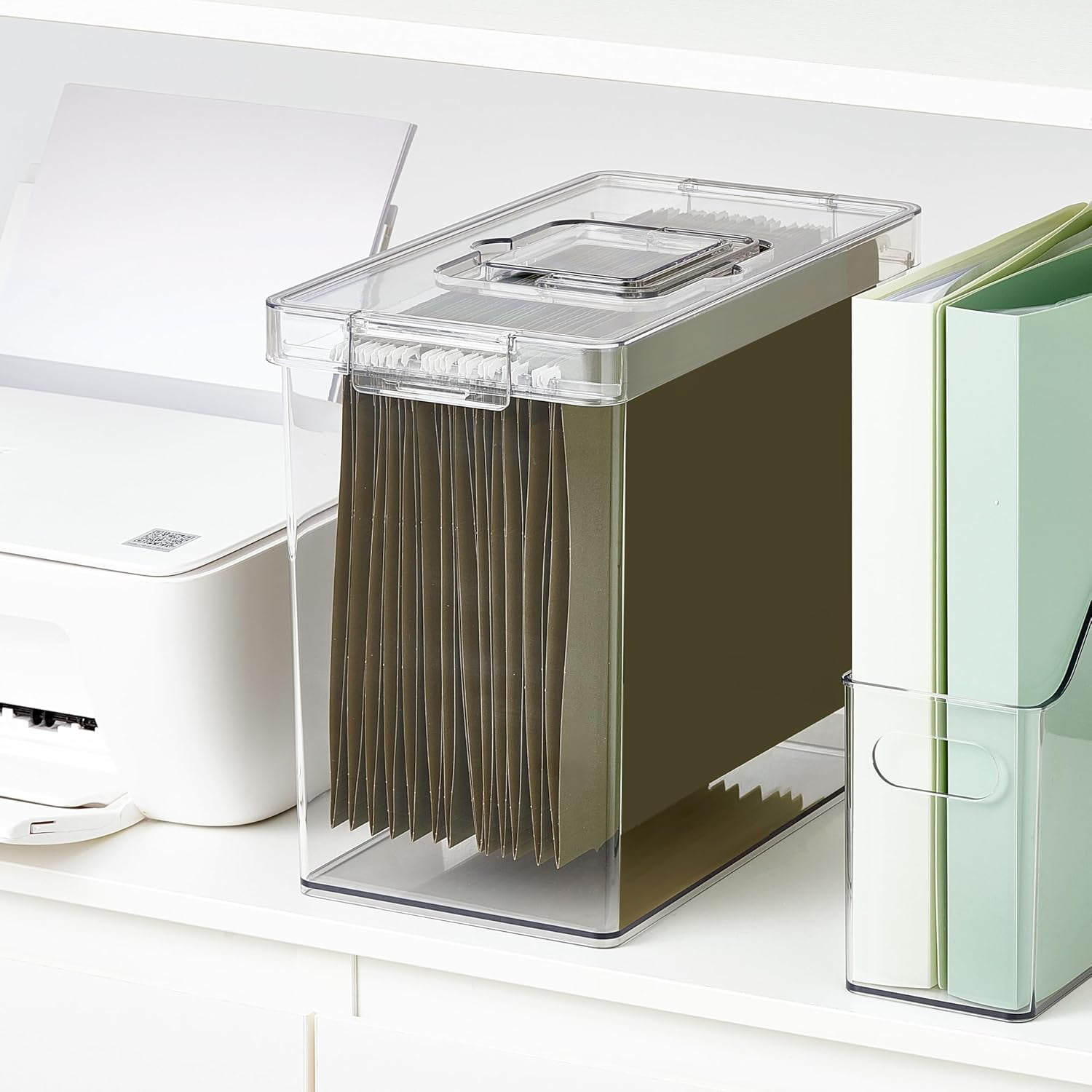 Simply Tidy Clear Letter File Storage Case with Top Handle - Waterproof ...