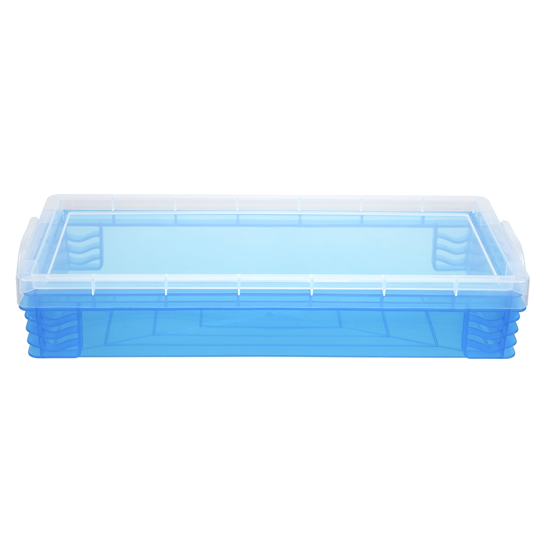 Simply Tidy Teal Plastic Stacking Pencil Box - Durable Case Holds ...