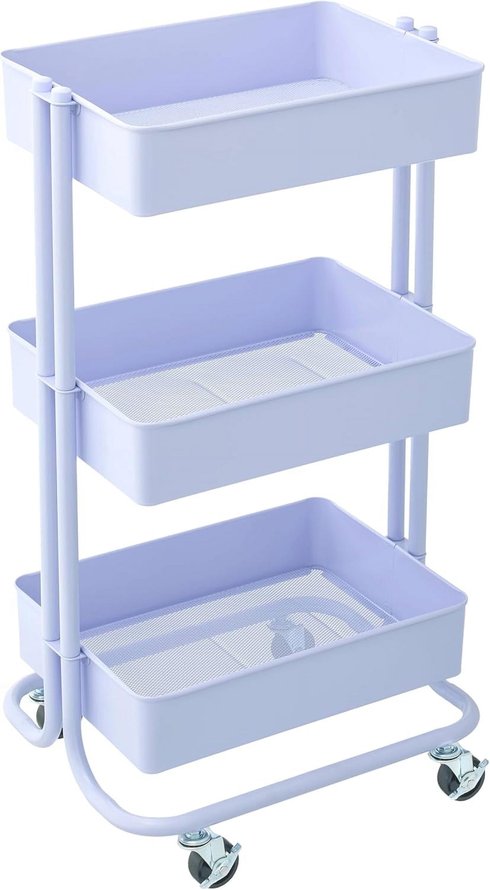 Simply Tidy Lexington 3-Tier Rolling Cart - Mobile Metal Storage ...