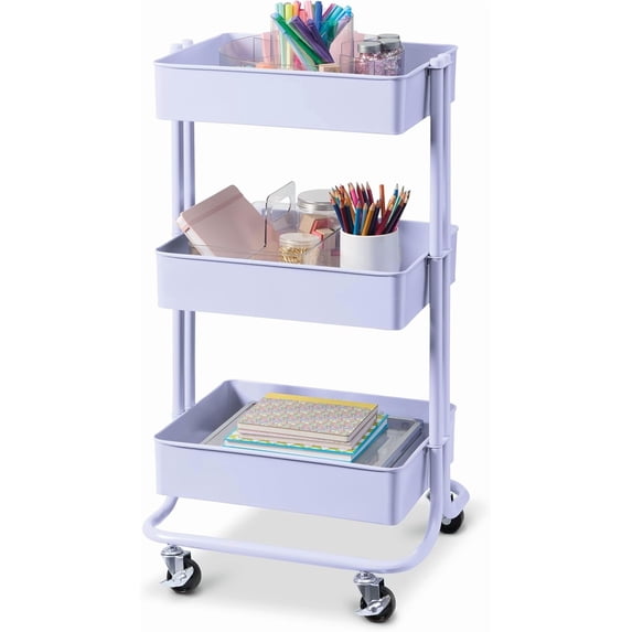 Simply Tidy Lexington 3-Tier Rolling Cart - Mobile Metal Storage ...