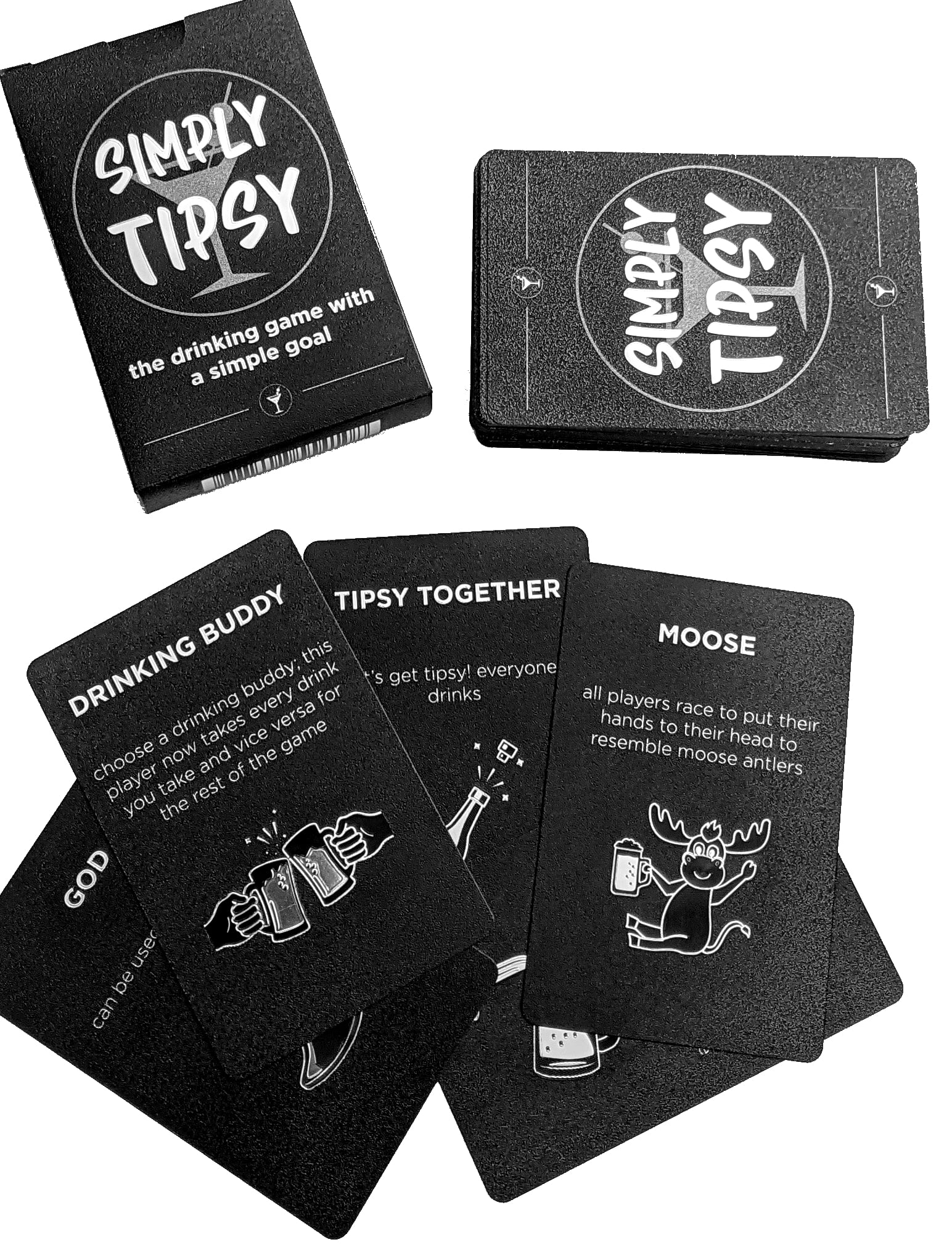 Tipsy Together Simply Tipsy Drinking Card Game, Plastic Black, 35 Count ...