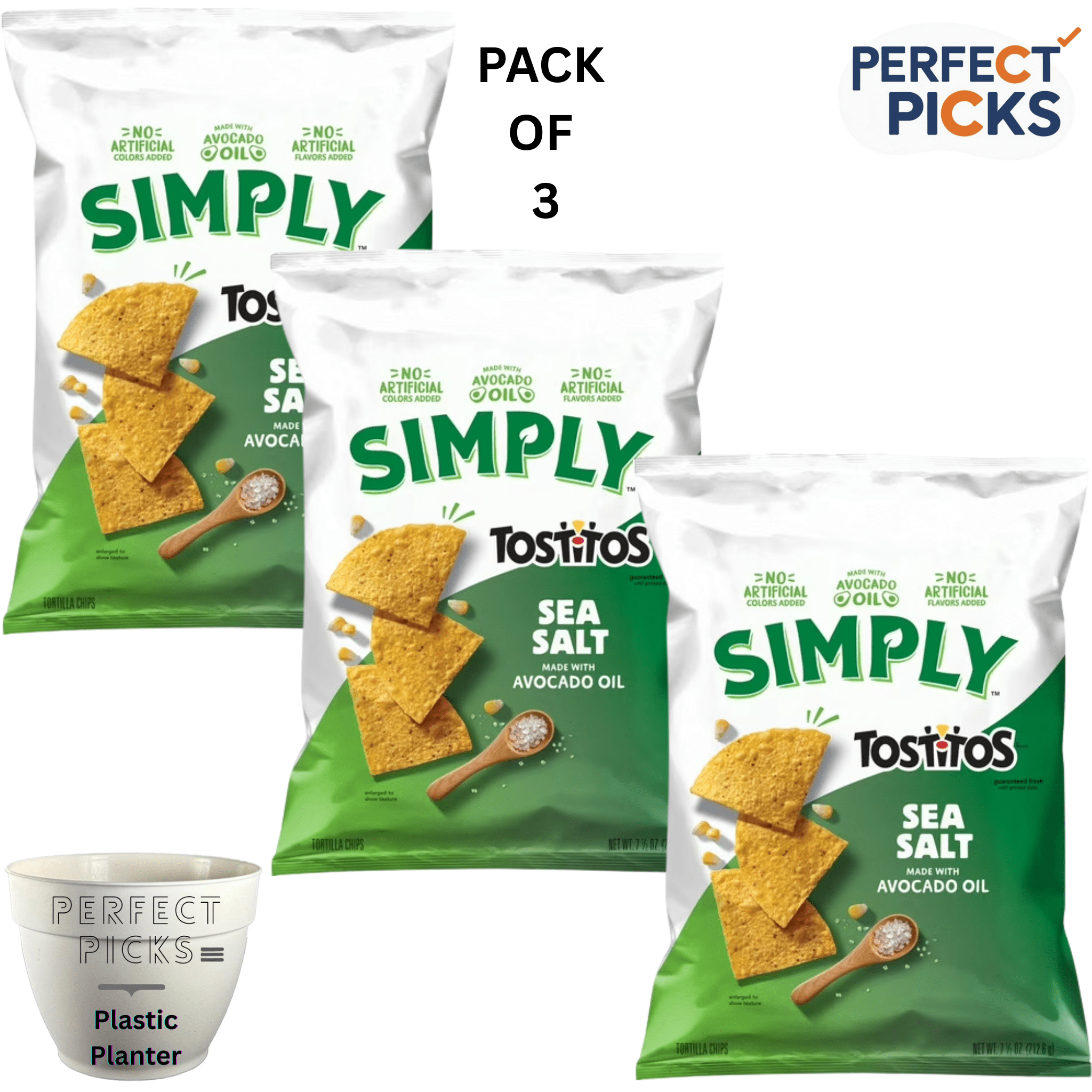 Simply Tostitos Avocado Oil & Sea Salt, 7.5 oz Bag ( 3 Pack ) - Walmart.com