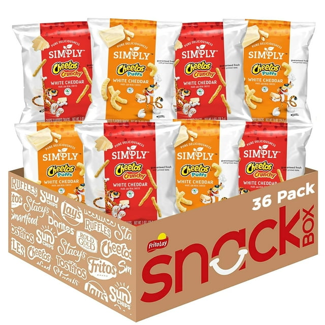 Simply Variety Pack, Cheetos White Cheddar Puffs & Crunchy, 0.875 oz ...