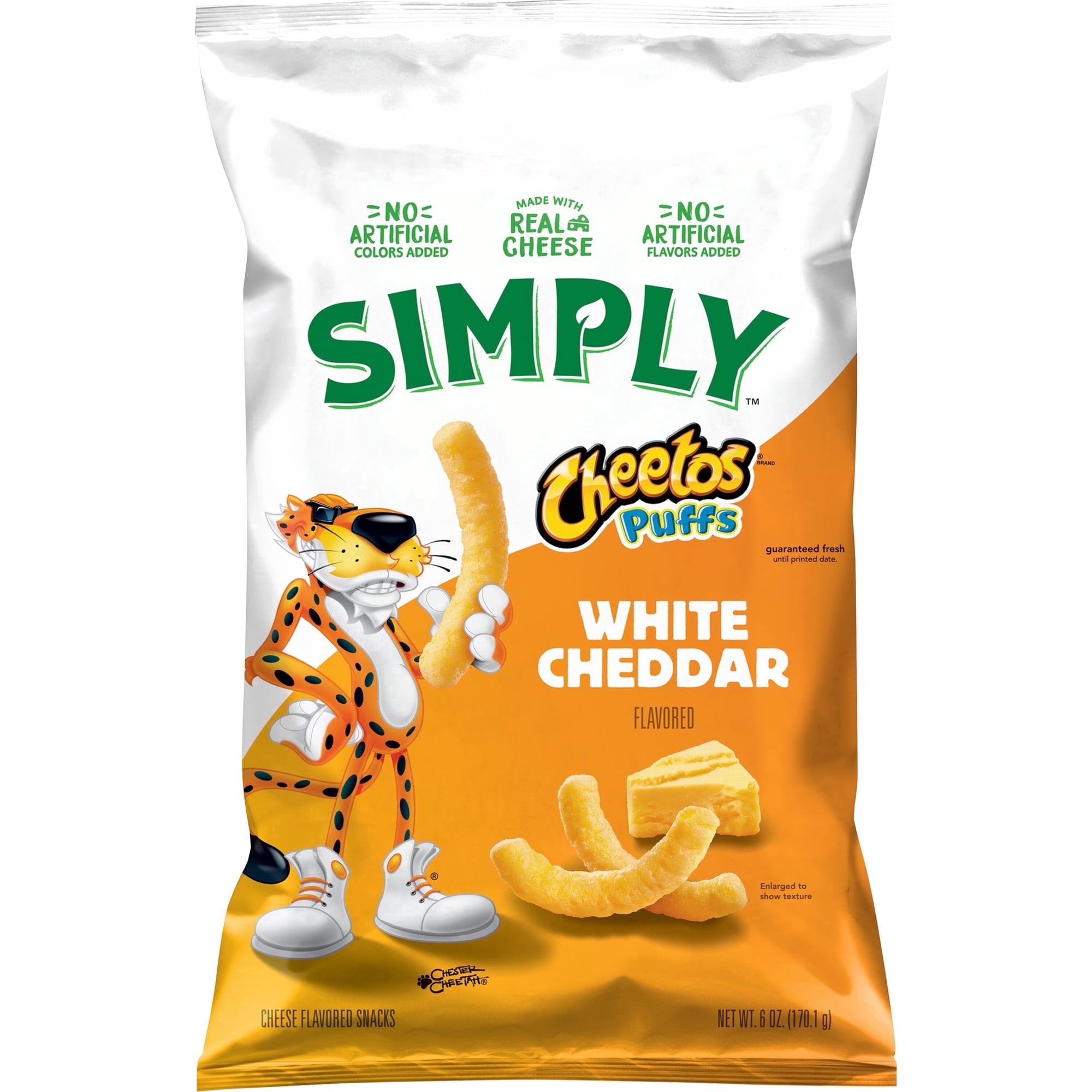 Simply White Cheddar Cheese Flavored Cheetos Puffs Snacks, 6 oz ...