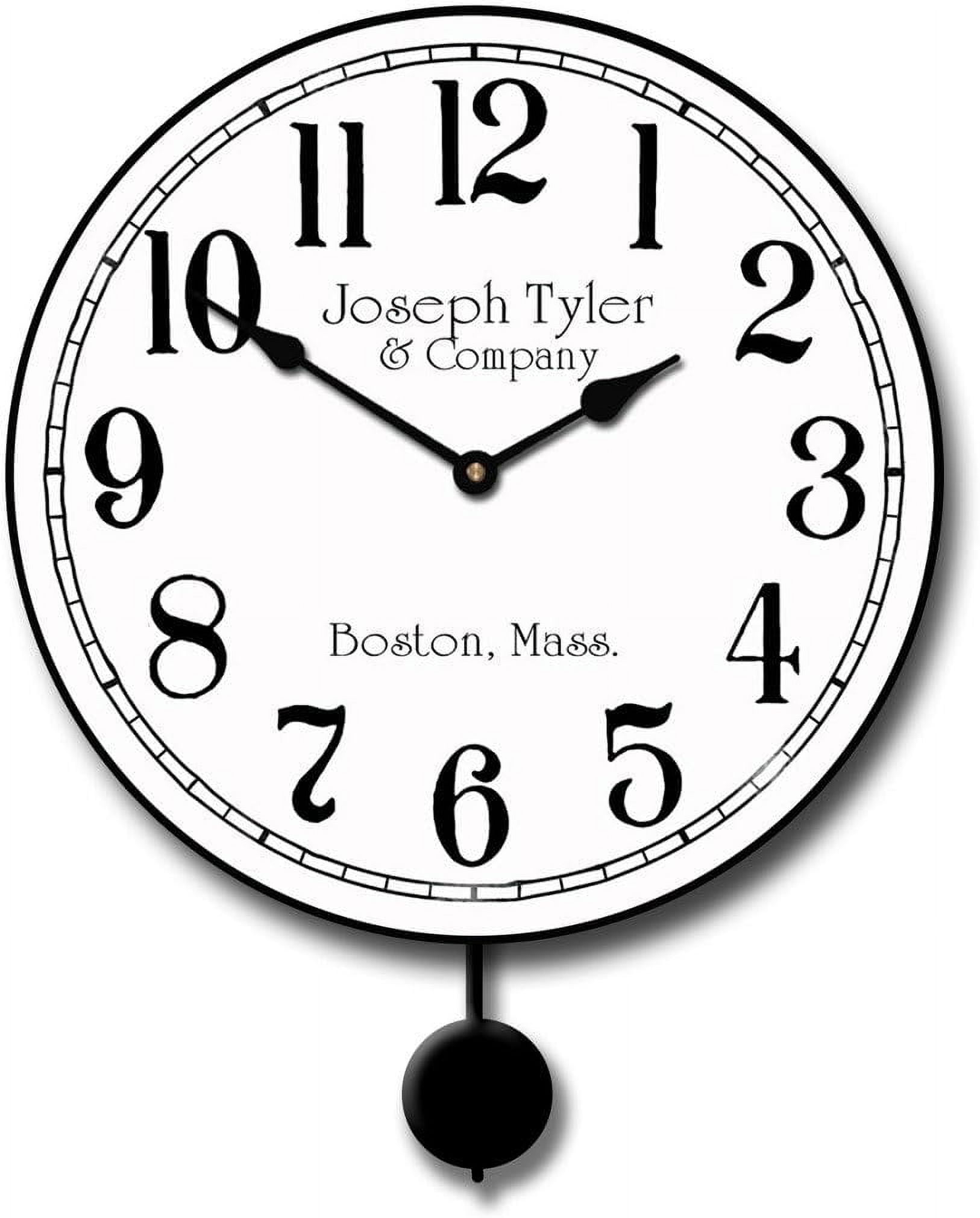 Simply White Pendulum Wall Clock,Ultra Quiet Quartz Mechanism | Hand ...