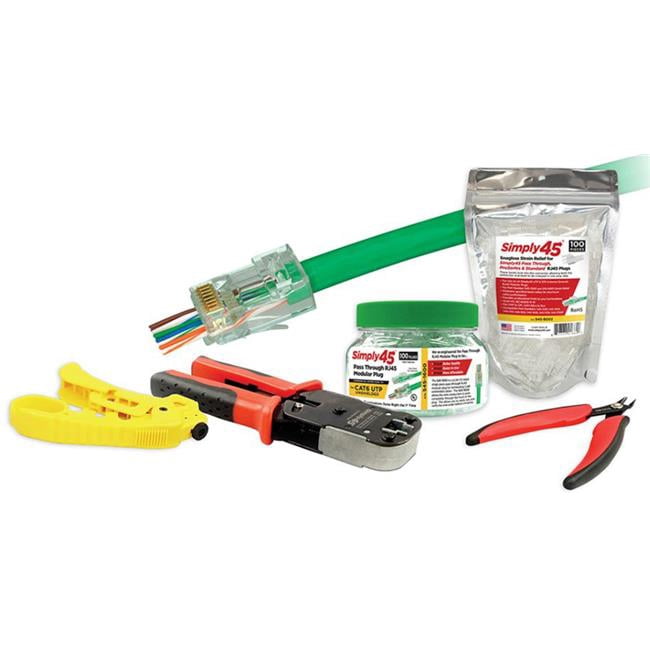 Simply45 Pass through Series CAT6 UTP Starter Termination Kit - Walmart.com
