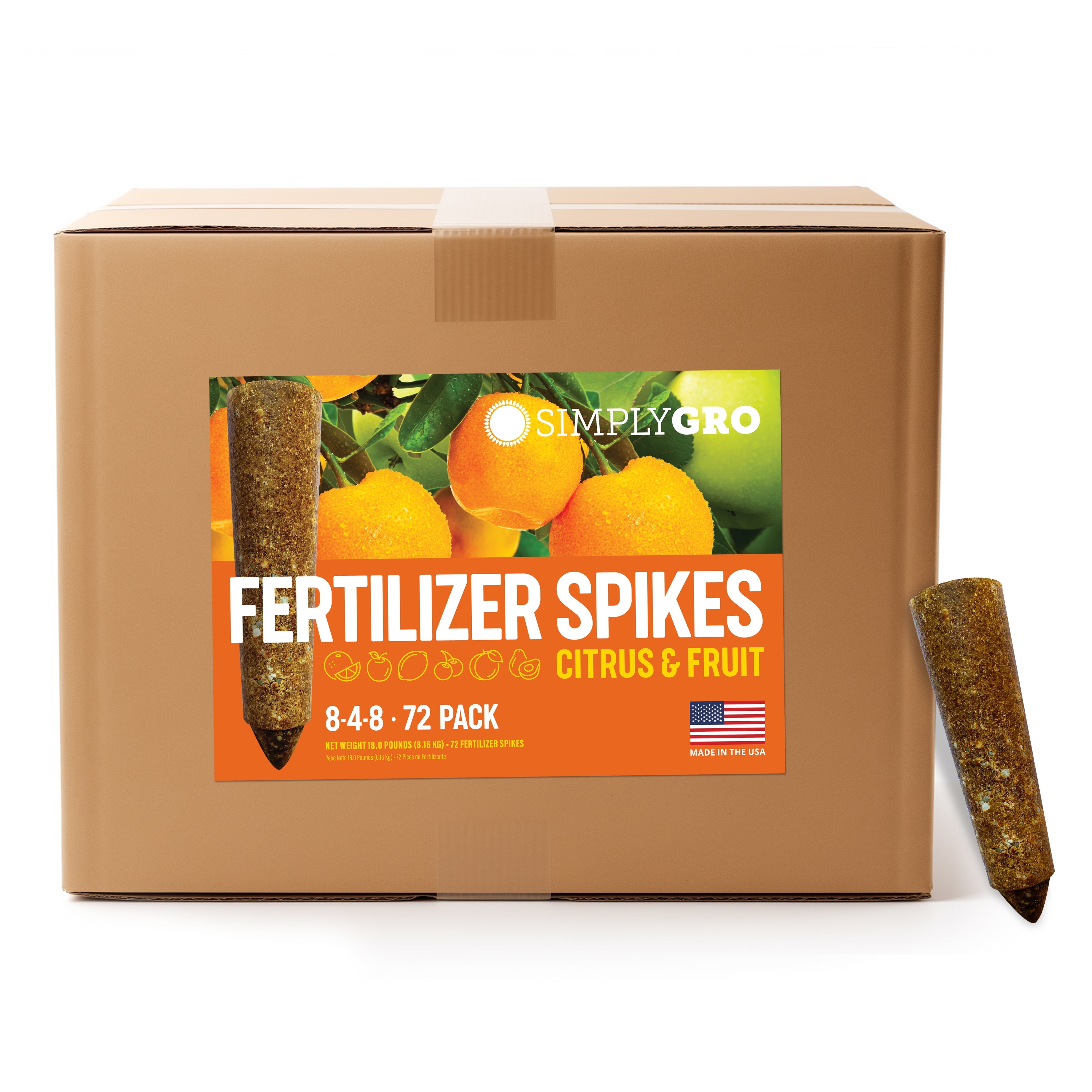 SimplyGro Fertilizer Spikes for Citrus & Fruit Trees & Shrubs - 72 Pack ...