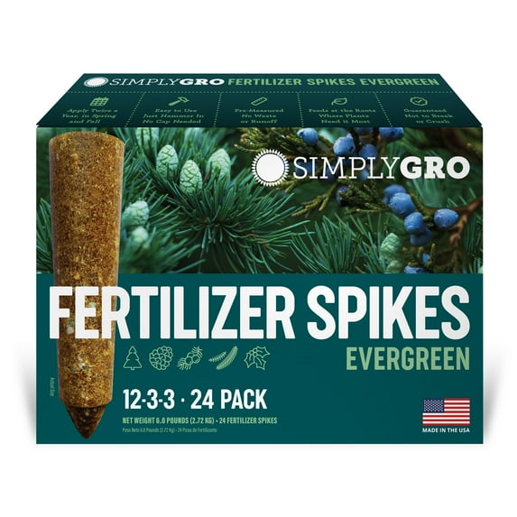 SimplyGro Fertilizer Spikes for Evergreen Trees & Shrubs - 24 Plant ...