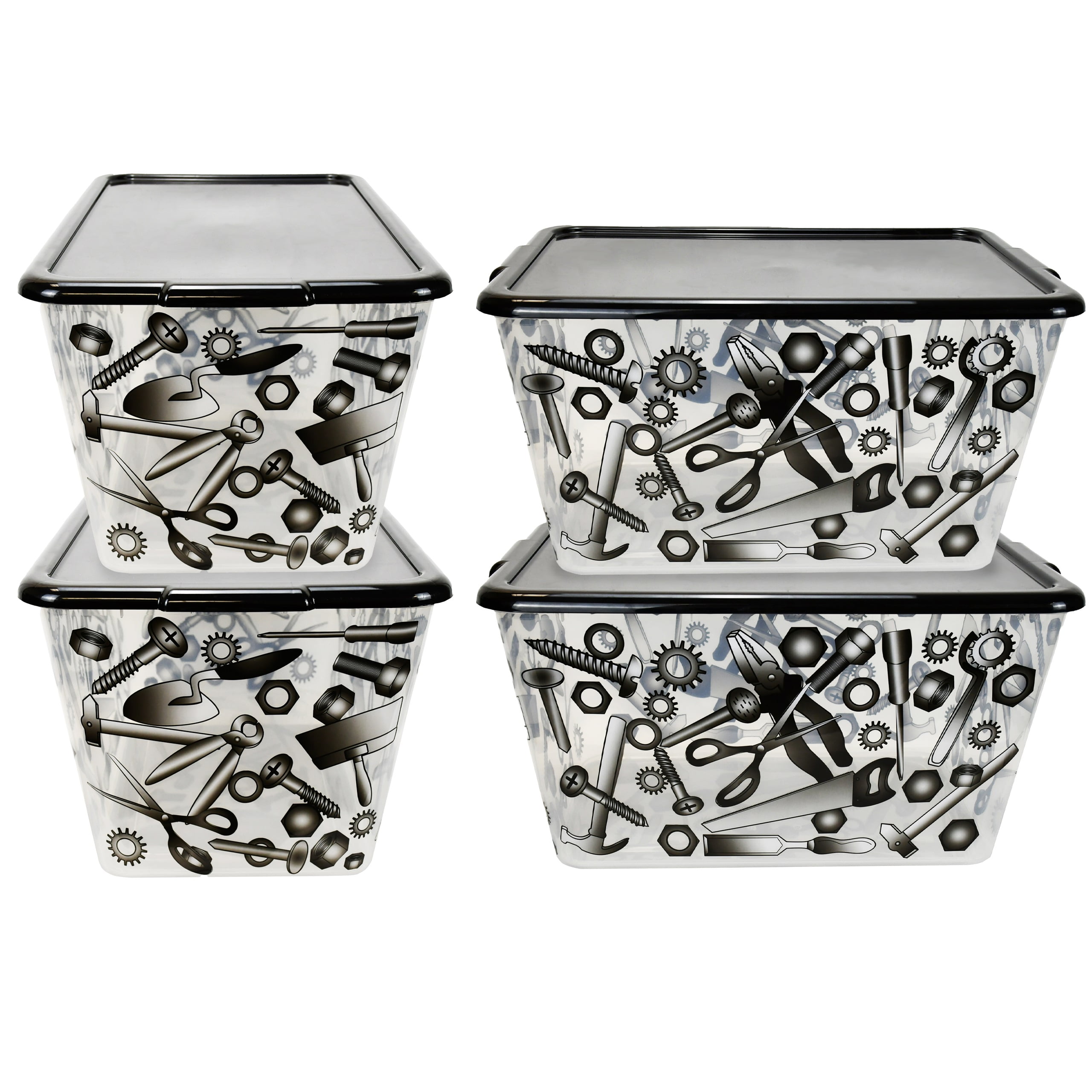 SimplyKleen 14.5-gal. Reusable Stacking Plastic Storage Containers with ...