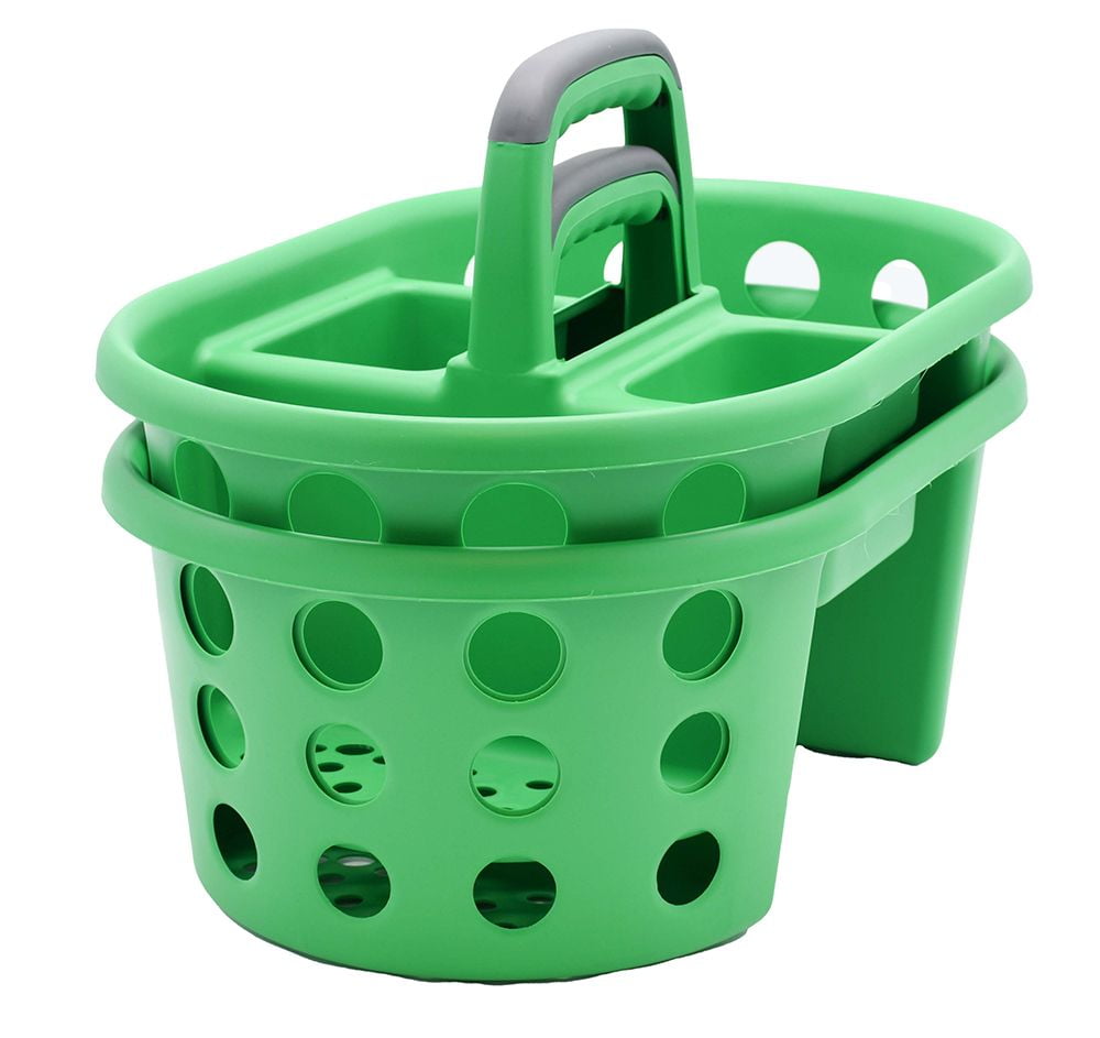 SimplyKleen 2 Pack Plastic Shower Caddy Storage Organizer, Green ...