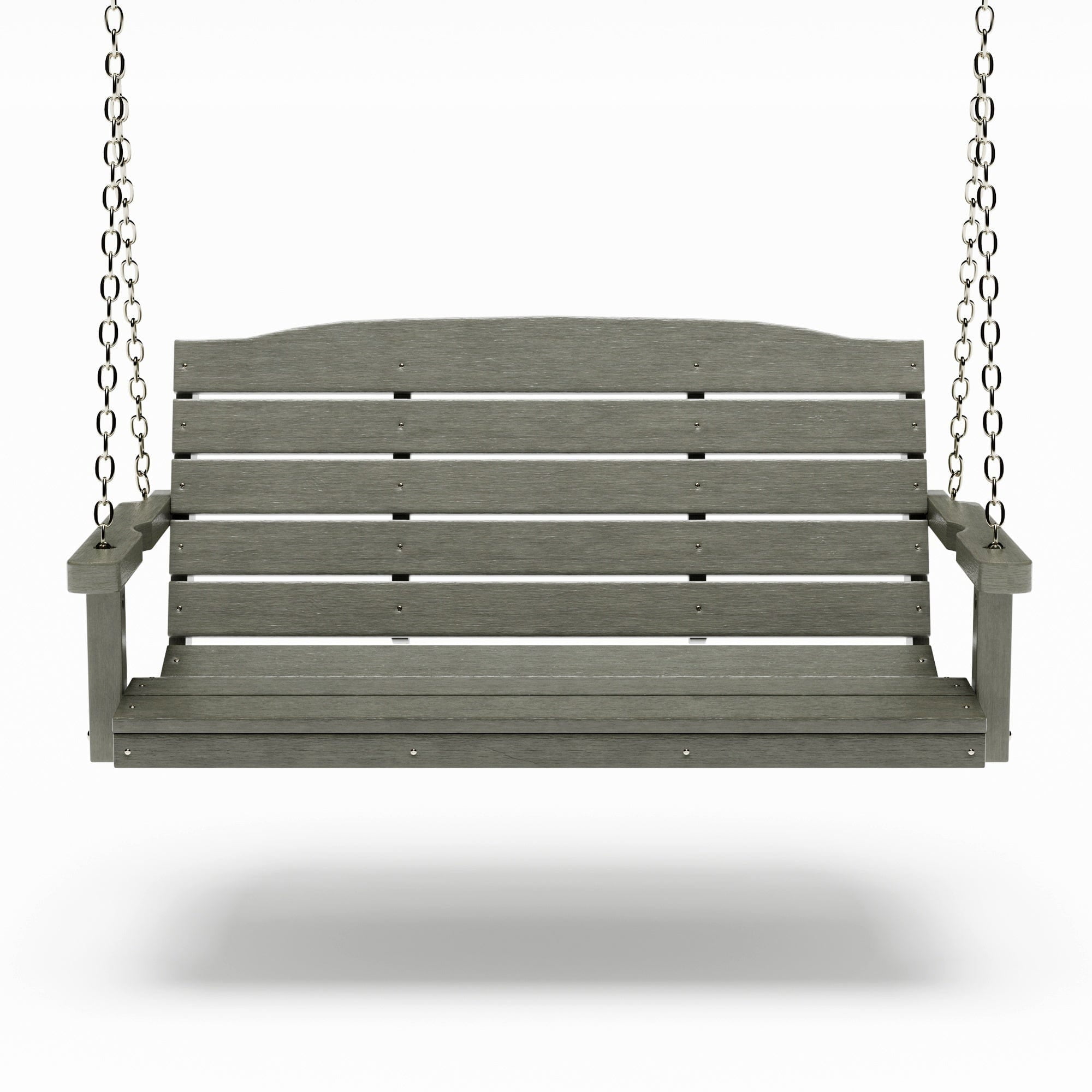 SimplyPoly Amish Made Classic Composite Porch Swing, 4-Foot, Dark Grey ...