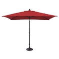 Catalina Large Outdoor Patio Yard Umbrella, 6.6 x 10 ft. Rectangle Push ...