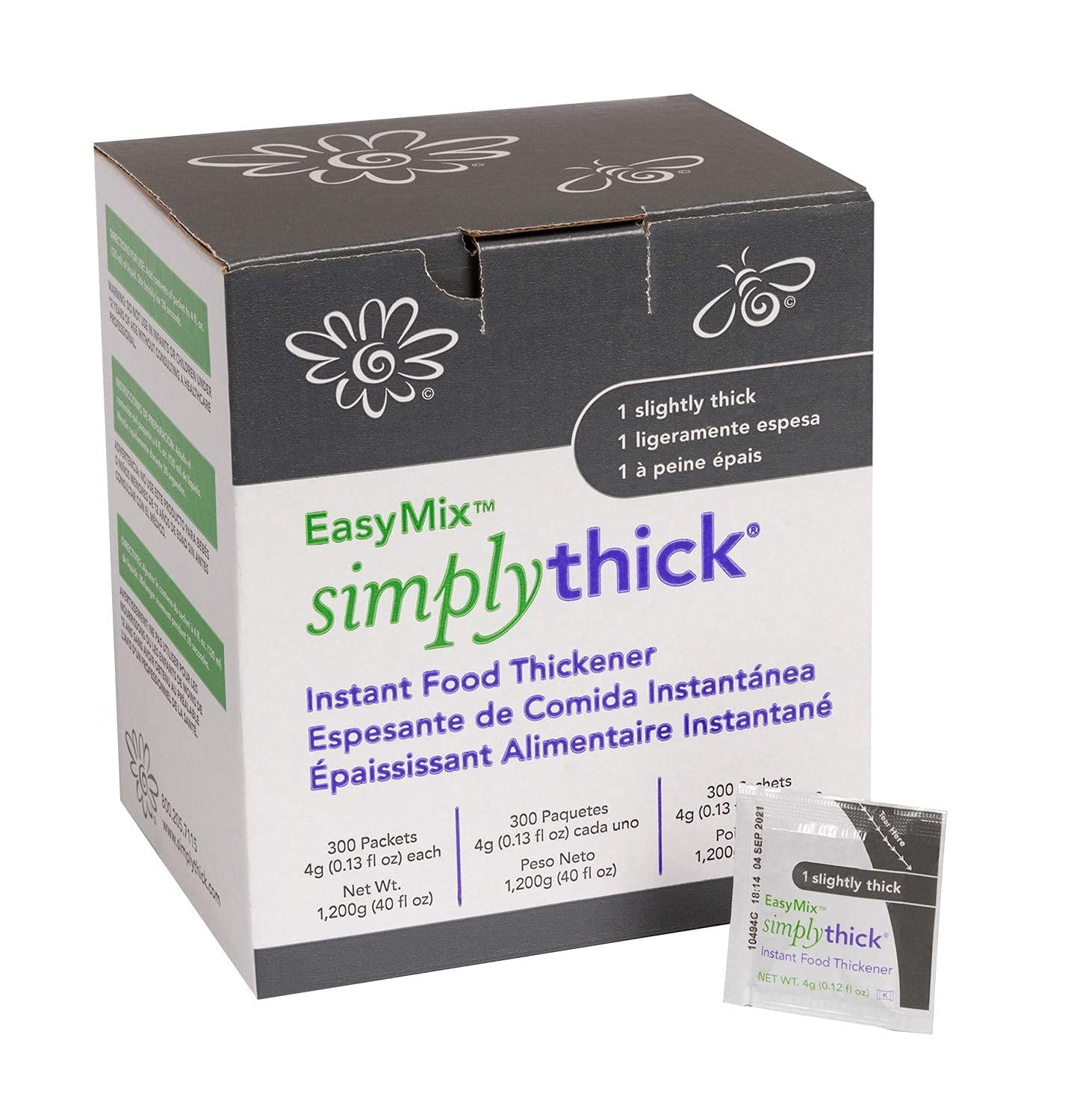 SimplyThick Instant Beverage & Food Thickener, Easy Mix, Unflavored ...