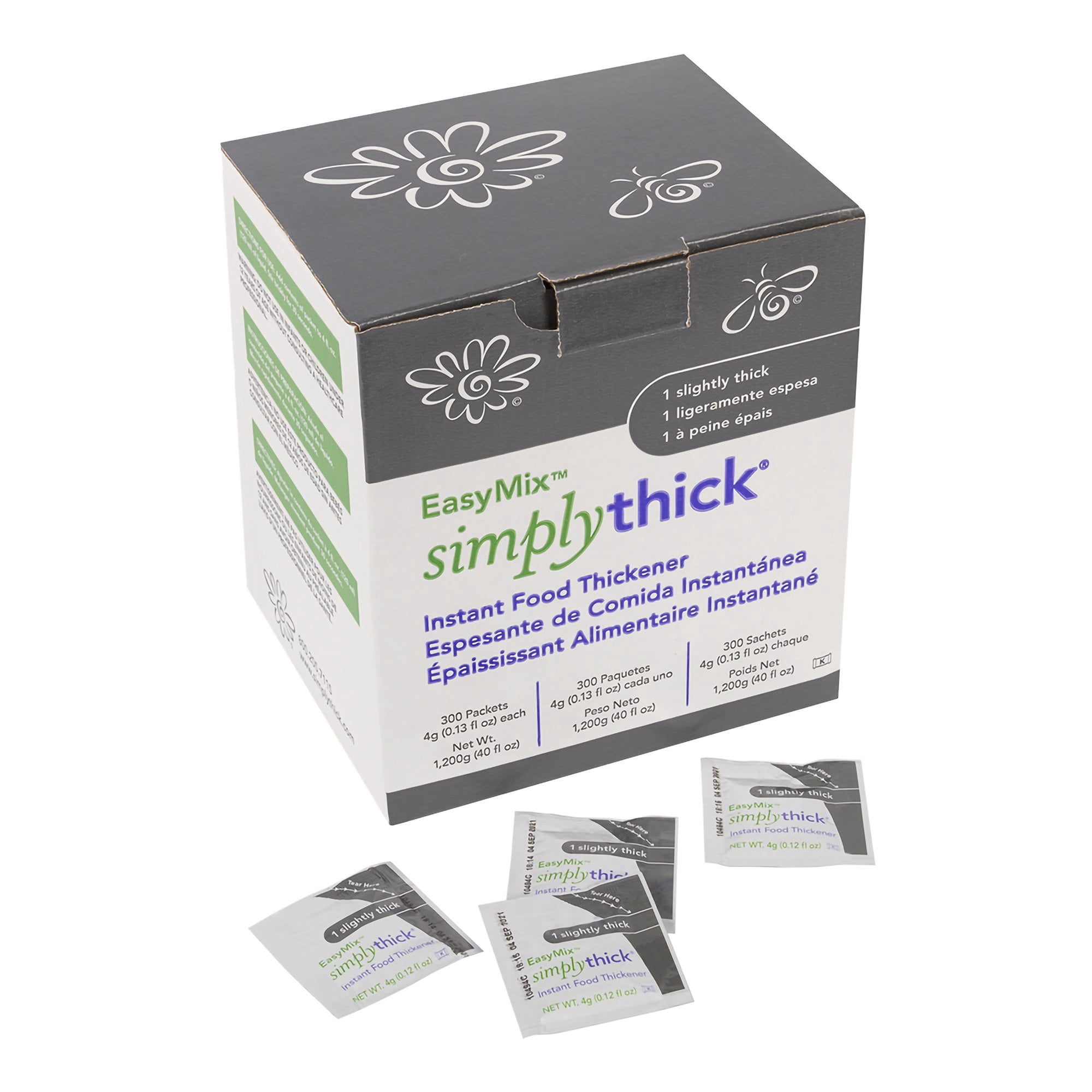SimplyThick Easy Mix Food & Drink Thickener Unflavored 4 oz. Packet 300 ...