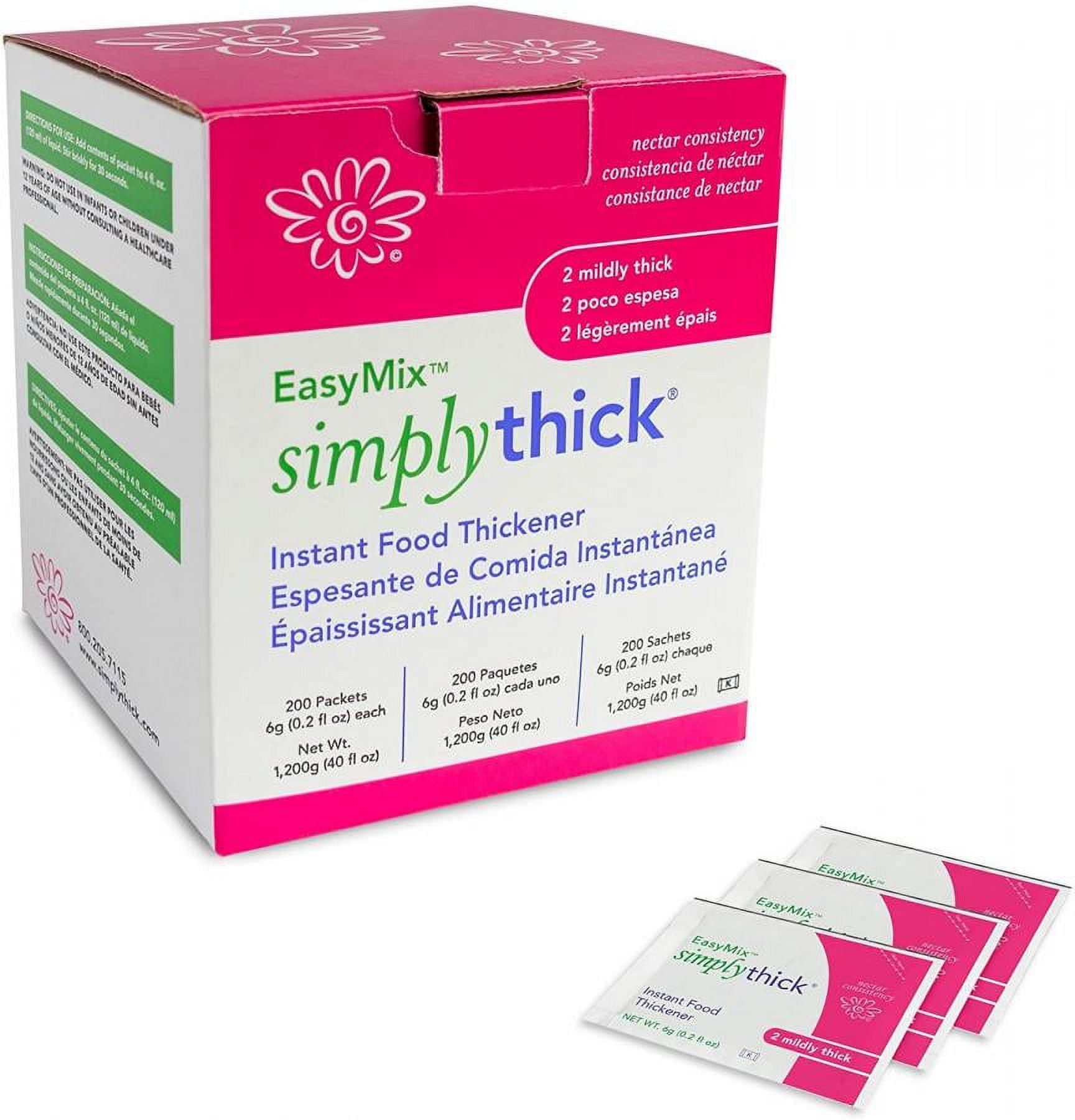 SimplyThick Easy Mix Thickener, Unflavored Gel Nectar Consistency, 6 ...