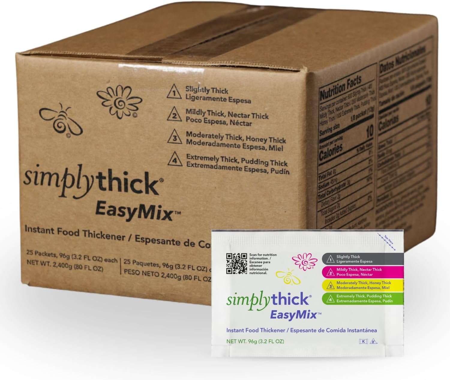 SimplyThick EasyMix | 25 Count of 96g Bulk-Serving Packets | Gel ...