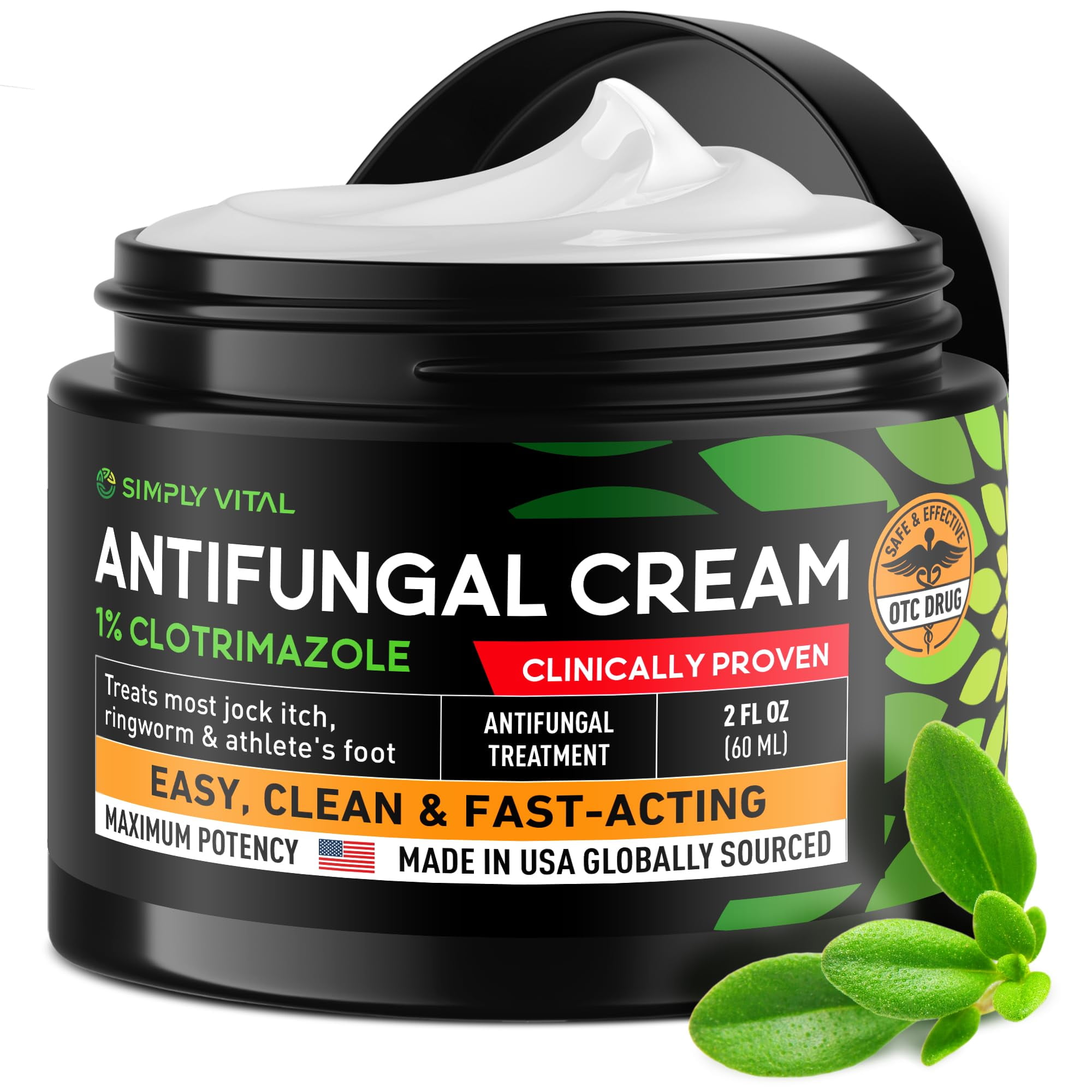 SimplyVital Antifungal Cream, Clotrimazole 1% - Made in USA Fast Acting ...