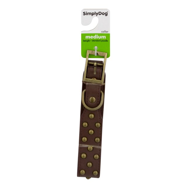 Simplydog Md Brw Studded Leather Collar - Walmart.com