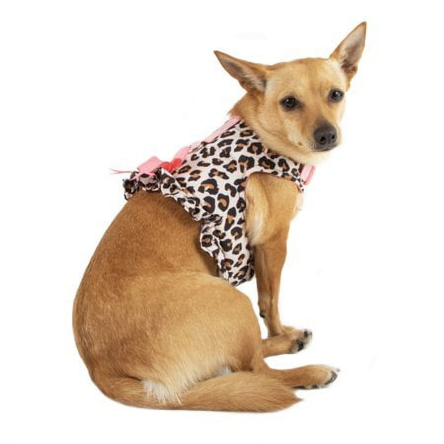 ***Discontinued***Simplydog Tan Animal Print Wrap Harness with Pink Bow ...