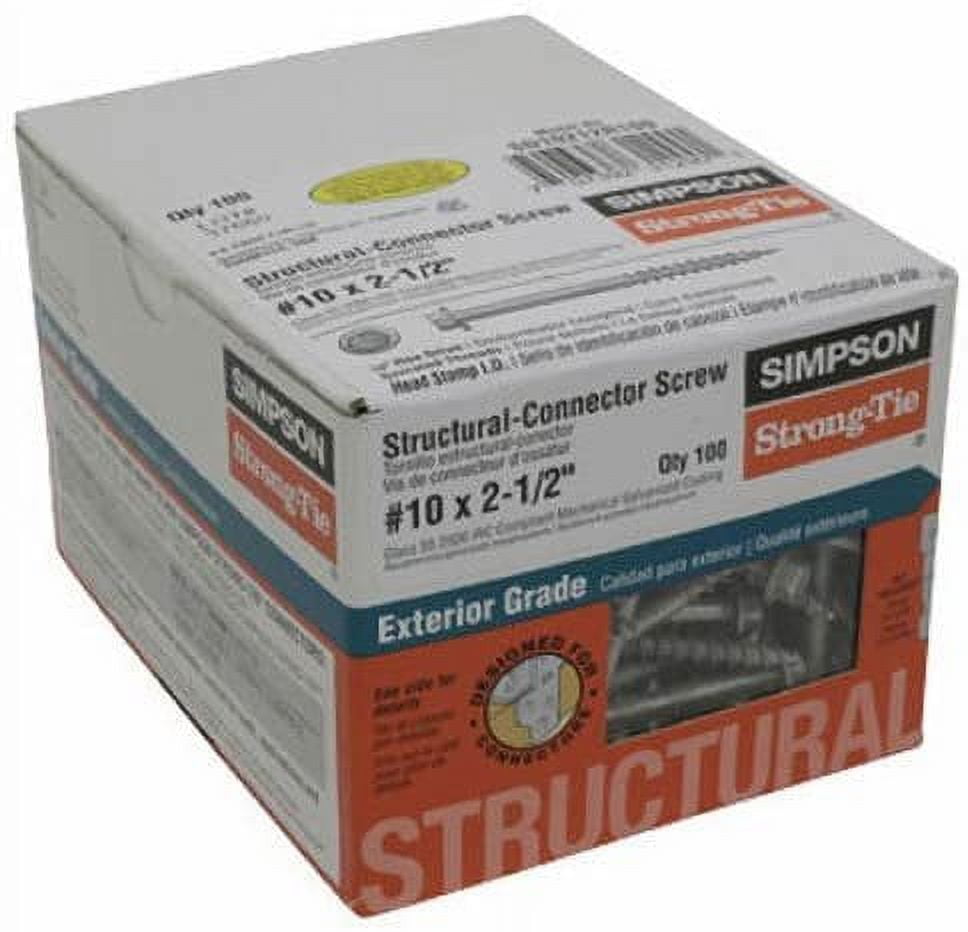 Simpson 10 x 2.5" Strong-Tie Conn Screw - Walmart.com