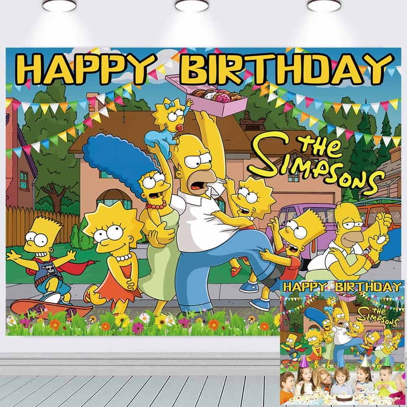Simpson Backdrop Banner Party Supplies Post Birthday Decorations ...