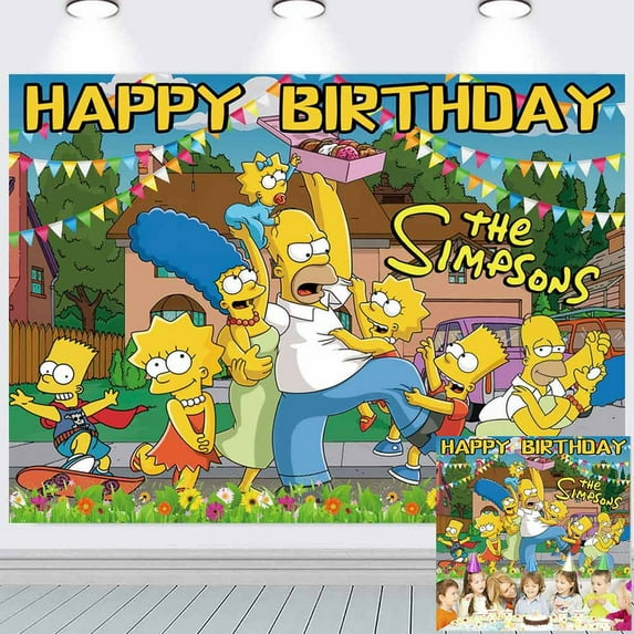 Simpson Backdrop Banner Party Supplies Post Birthday Decorations ...