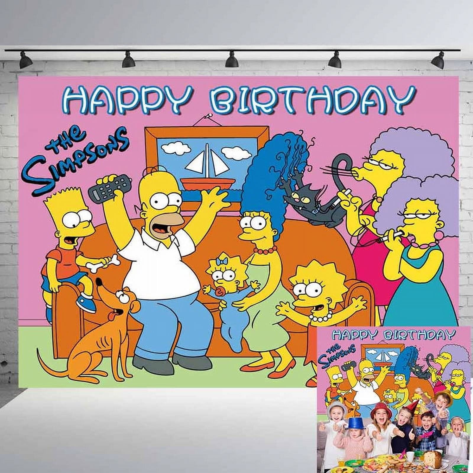 Simpson Backdrop Poster Movie Theme Background for Photography Kids ...