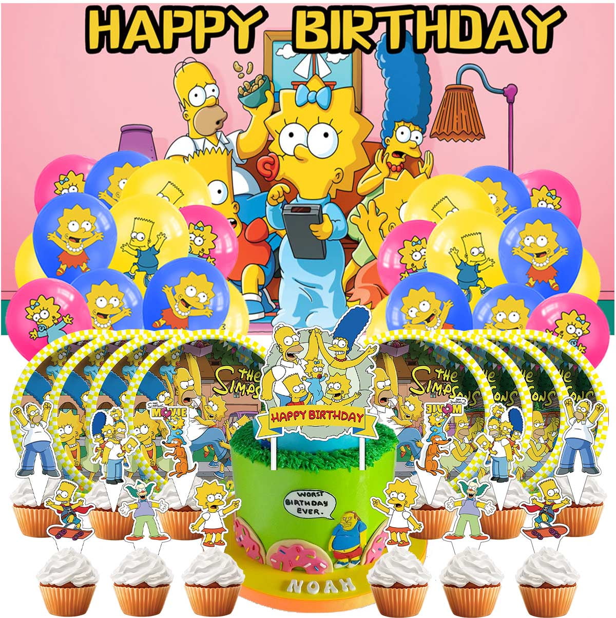 Simpson Birthday Plates Party Supplies Decor Decorations for Kids ...