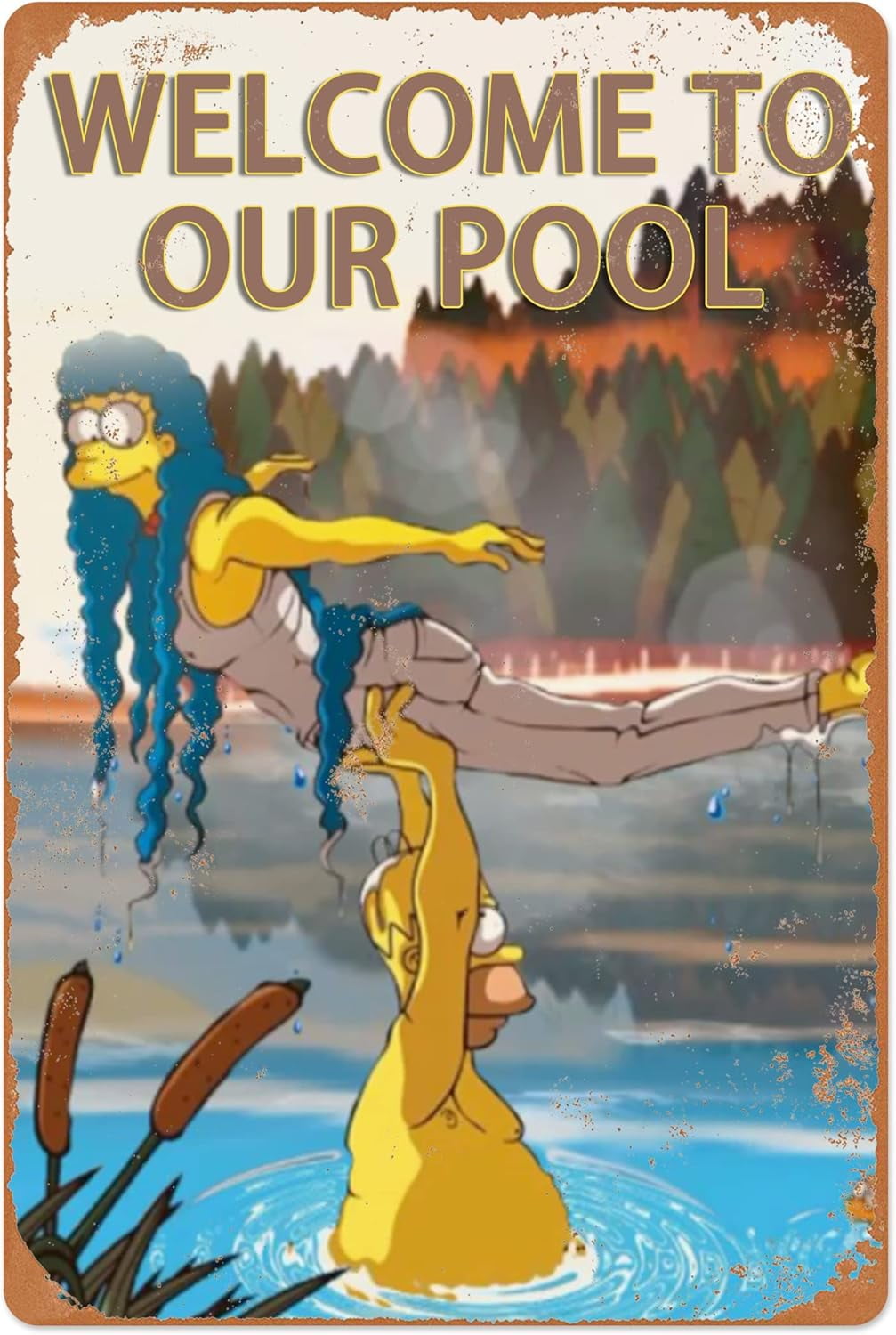 Simpson Couple Swimming Jigsaw Puzzles 300 Pieces For Adults -Welcome To Our Pool Wooden Puzzles ...