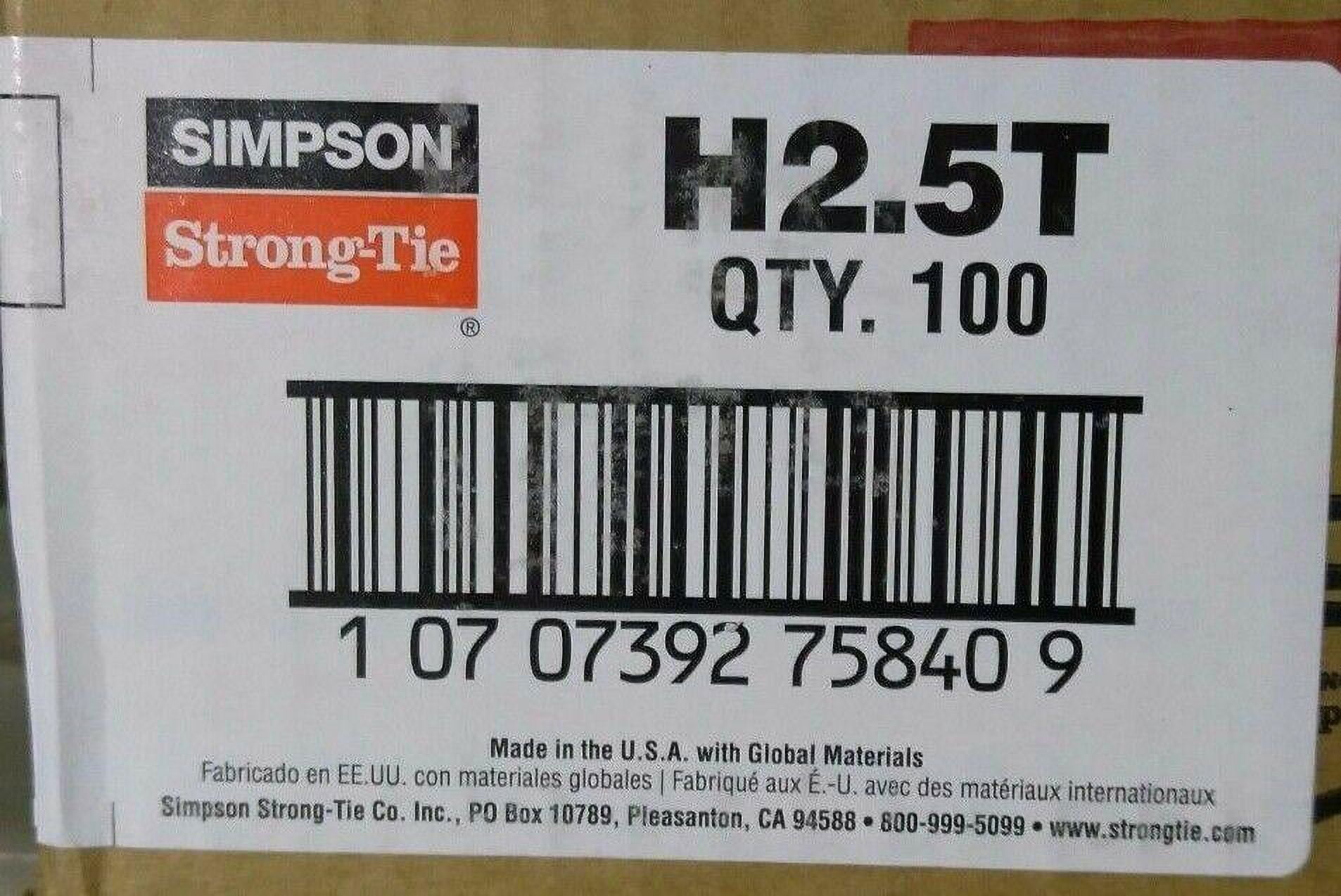 Simpson H2.5T 18-ga Hurricane Tie 100-per box - Walmart.com