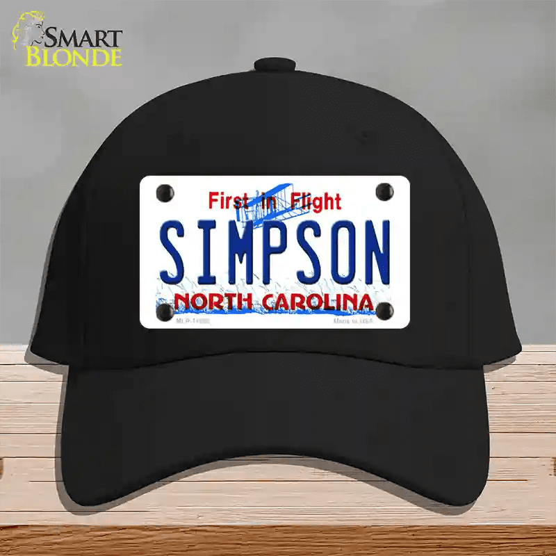 Simpson North Carolina Novelty License Plate Hat Cotton Black - Walmart.com