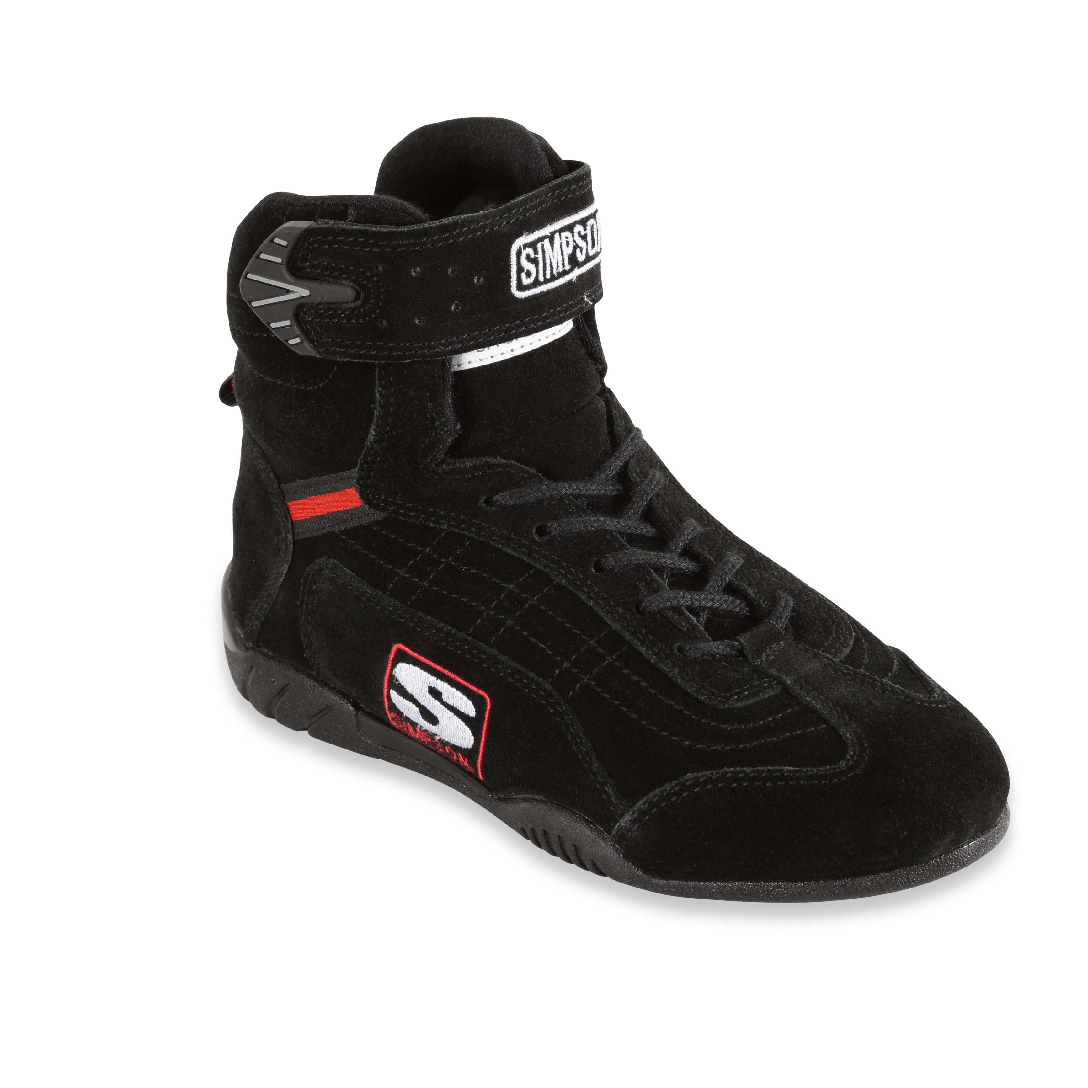 Simpson Adrenaline High Top Driving Shoes, Youth Size 12, Black, SFI ...