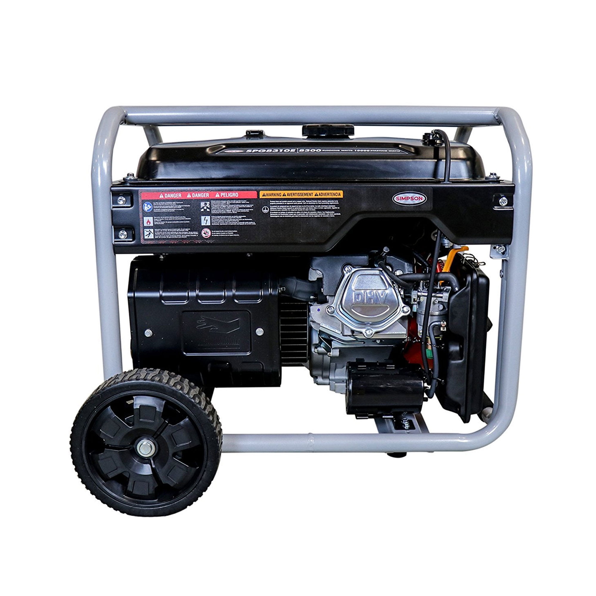 Simpson SPG8310E 8,300 Watt 439cc Start Portable Heavy Duty Generator ...