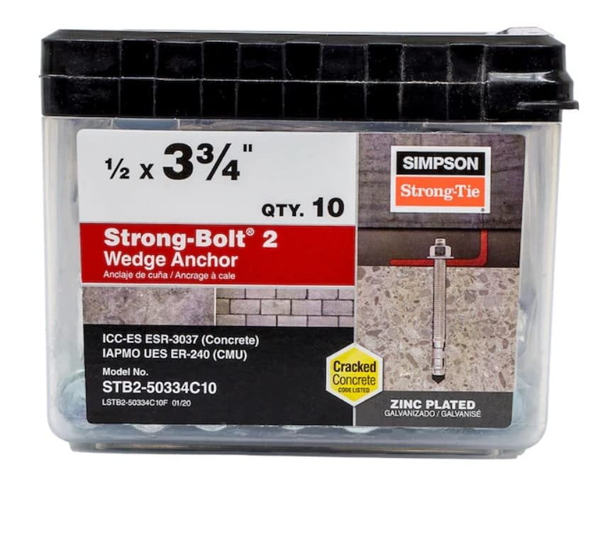 Simpson Strong-Tie Concrete Wedge Anchors 1/2-in x 3-3/4-in 10-Pack ...