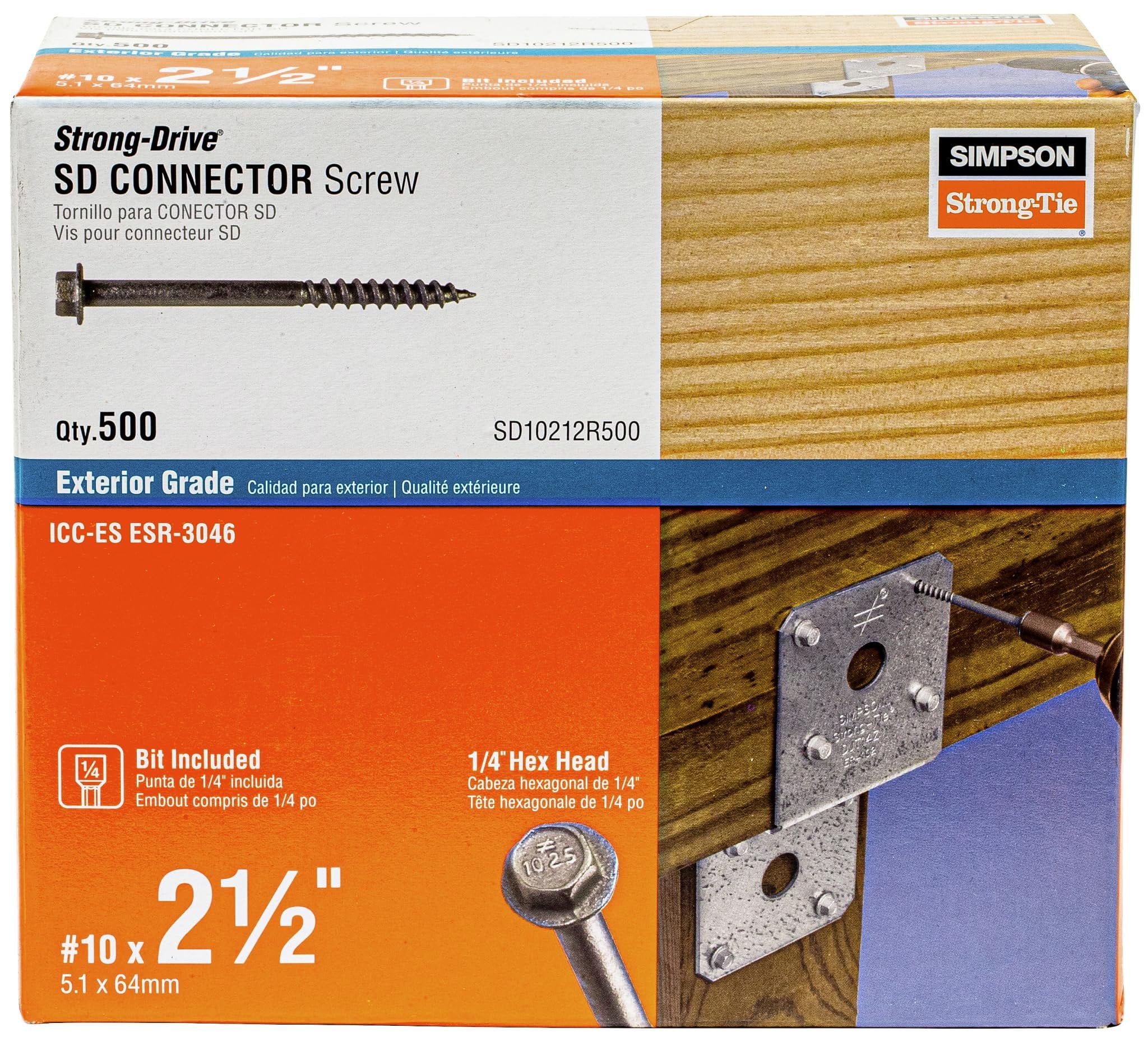 Simpson Strong-Tie SD10212R500 - #10 x 2-1/2 Inch Strong Drive SD ...