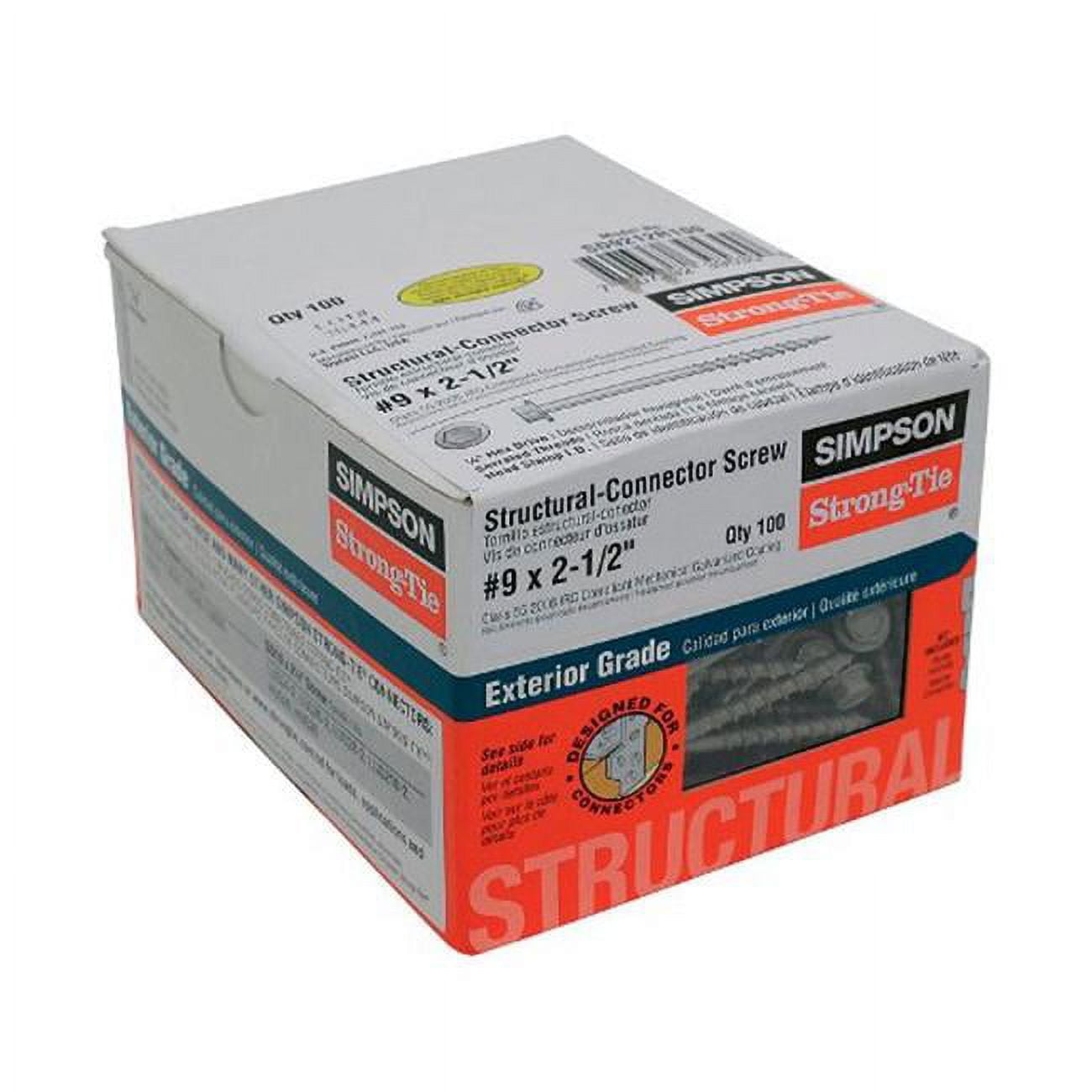 Simpson Strong-Tie SD9212R100-R Structural Connector Screw No.9 x 2.5 ...