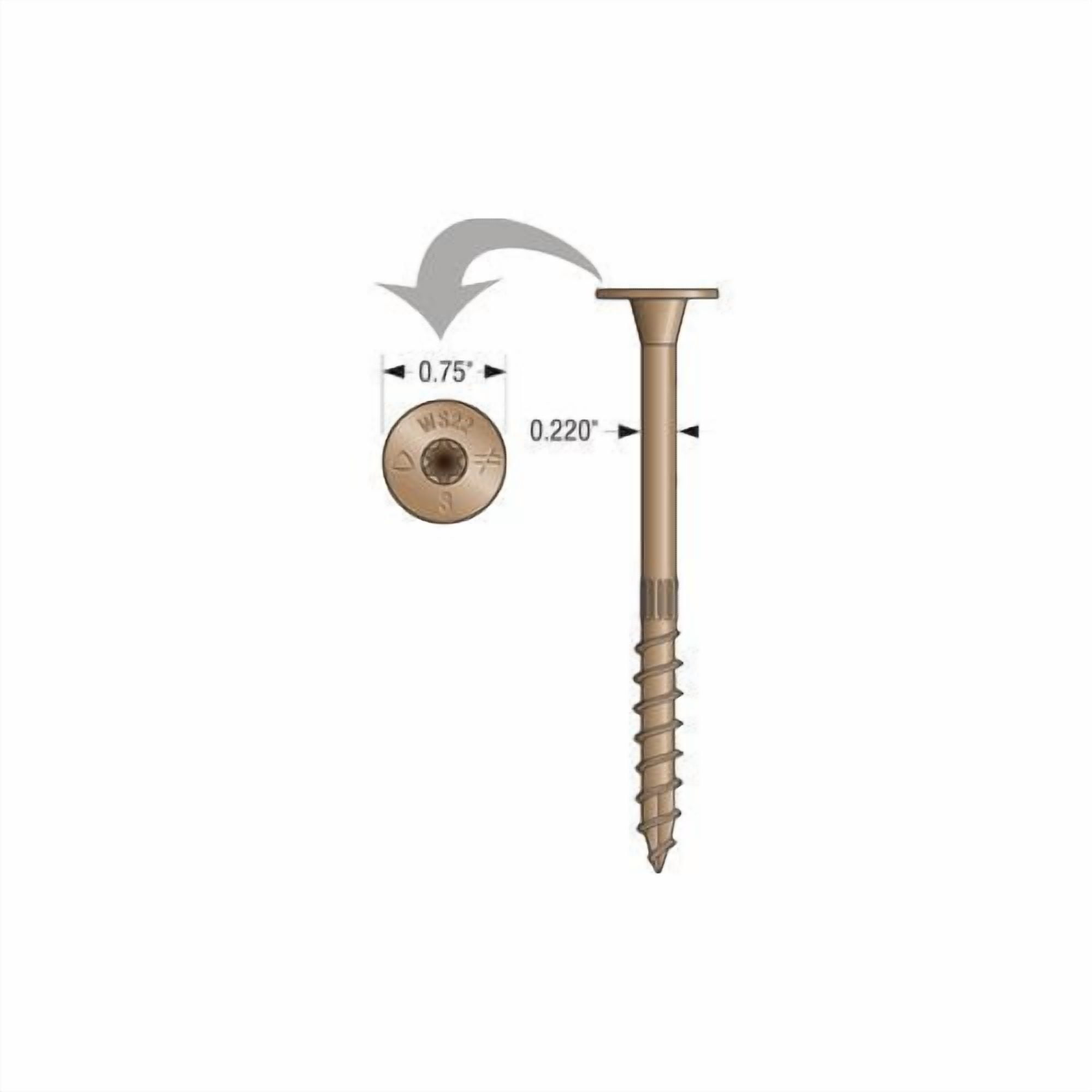 Simpson Strong Tie SDWS221000DBRC12 10-Inch T-40 SDWS Timber Screw with ...