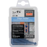 Simpson Strong-Tie Titen Turbo TNT18114HC25 Screw Anchor, 3/16 in Dia ...