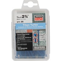 Simpson Strong-Tie TNT18234HC25 Titen Turbo — 3/16 in. x 2-3/4 in. Hex ...
