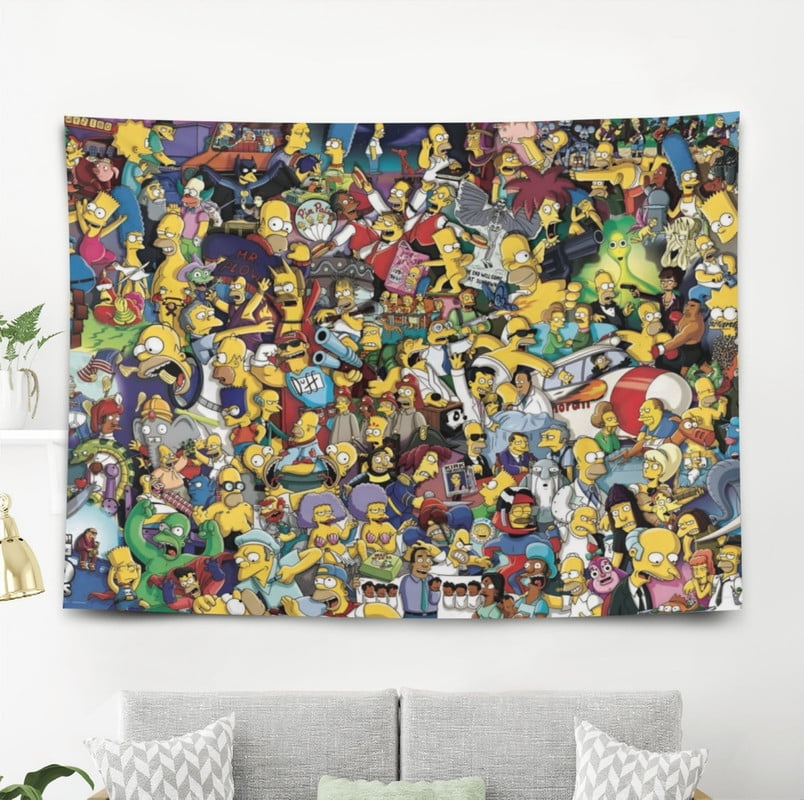 Simpson Tapestry Gift Wall Hanging Backdrop for Room Bedroom Girls or ...