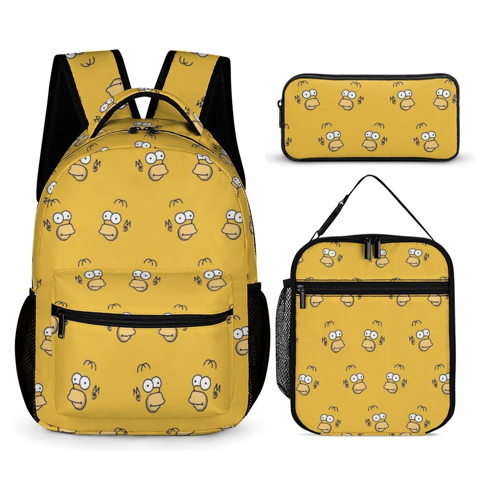 Simpsons 3 Piece Backpack Set School Bag Combination Travel Daypack Set ...