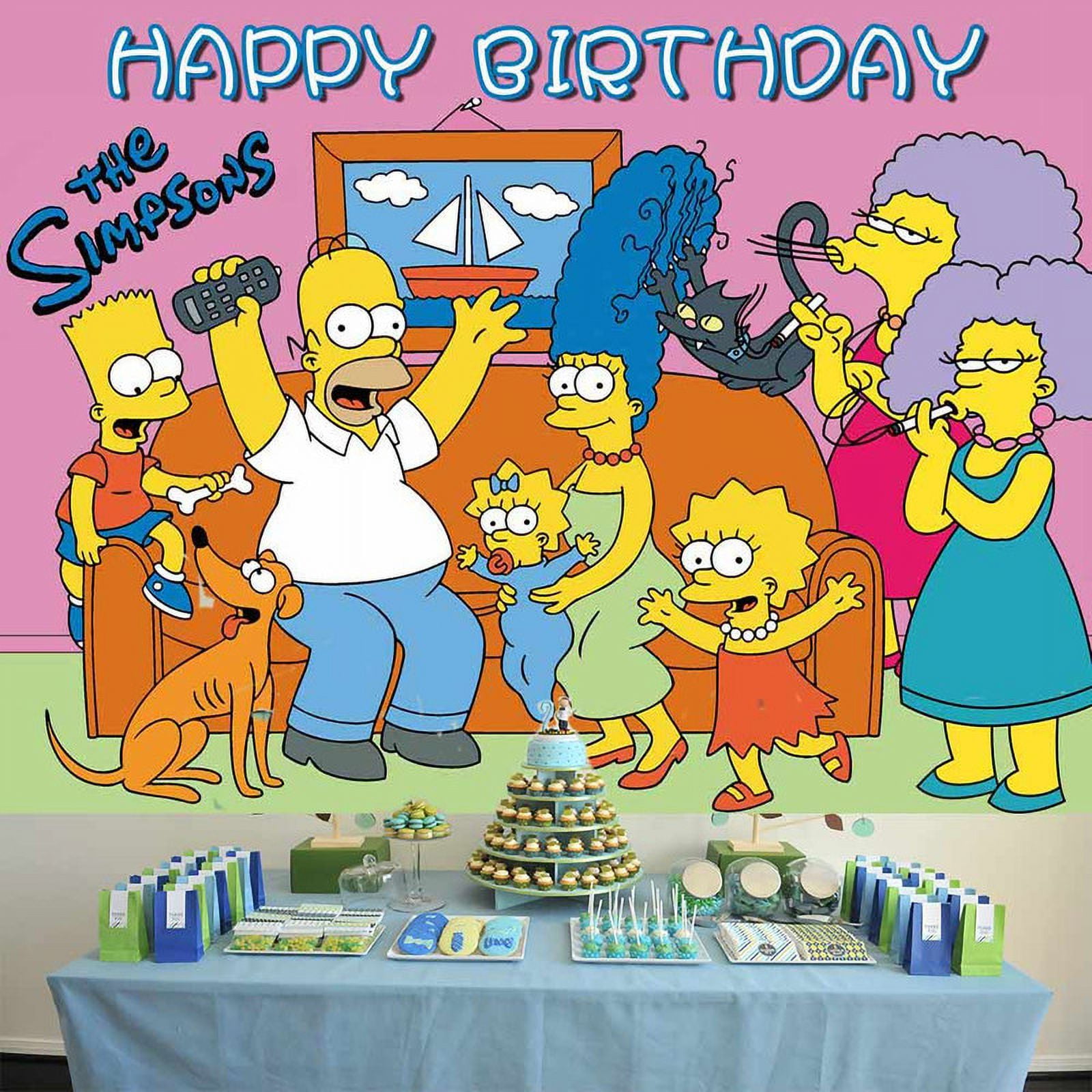 Simpsons Backdrop Banner Party Supplies Background for Photography Kids ...