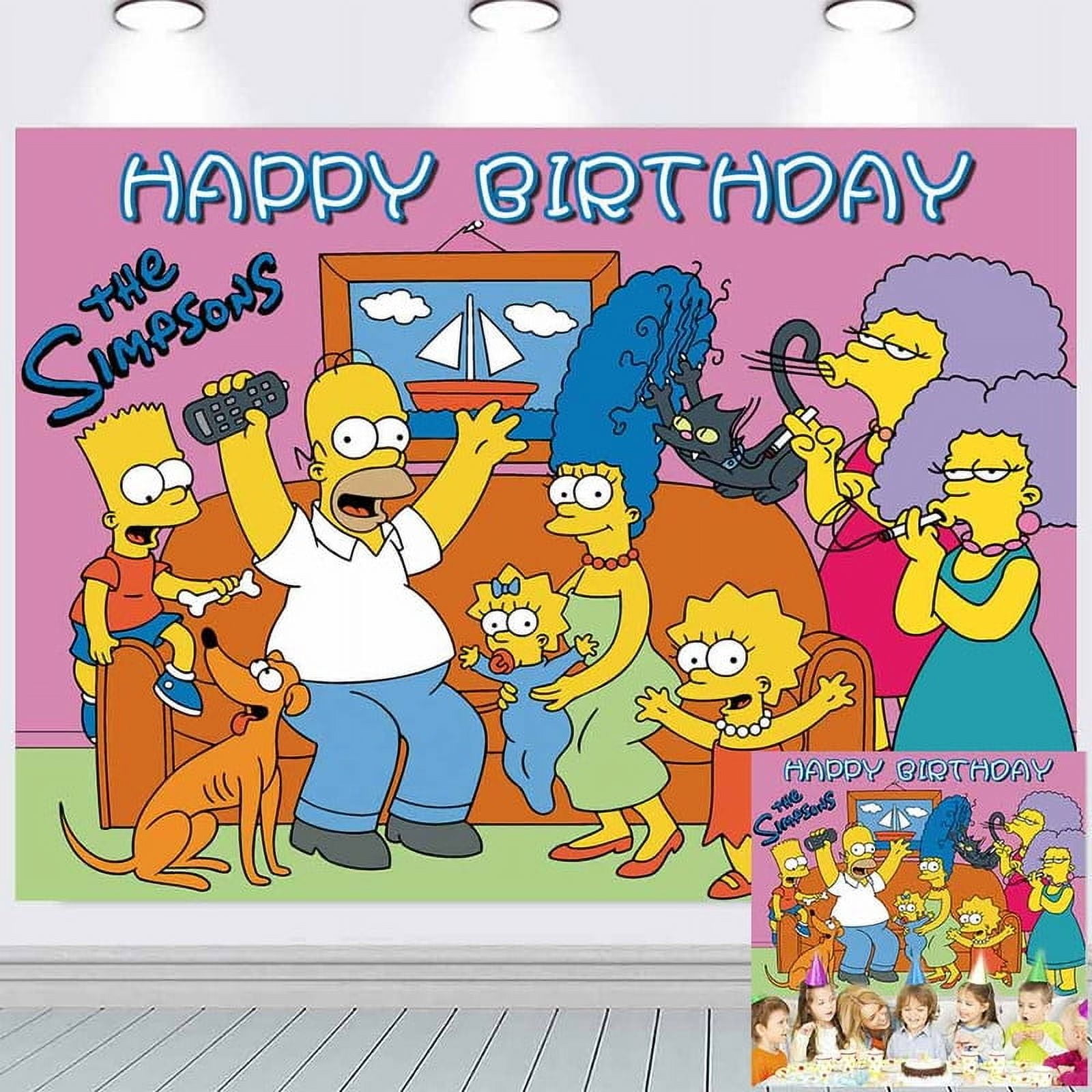 Simpsons Backdrop Banner Party Supplies Background for Photography Kids ...