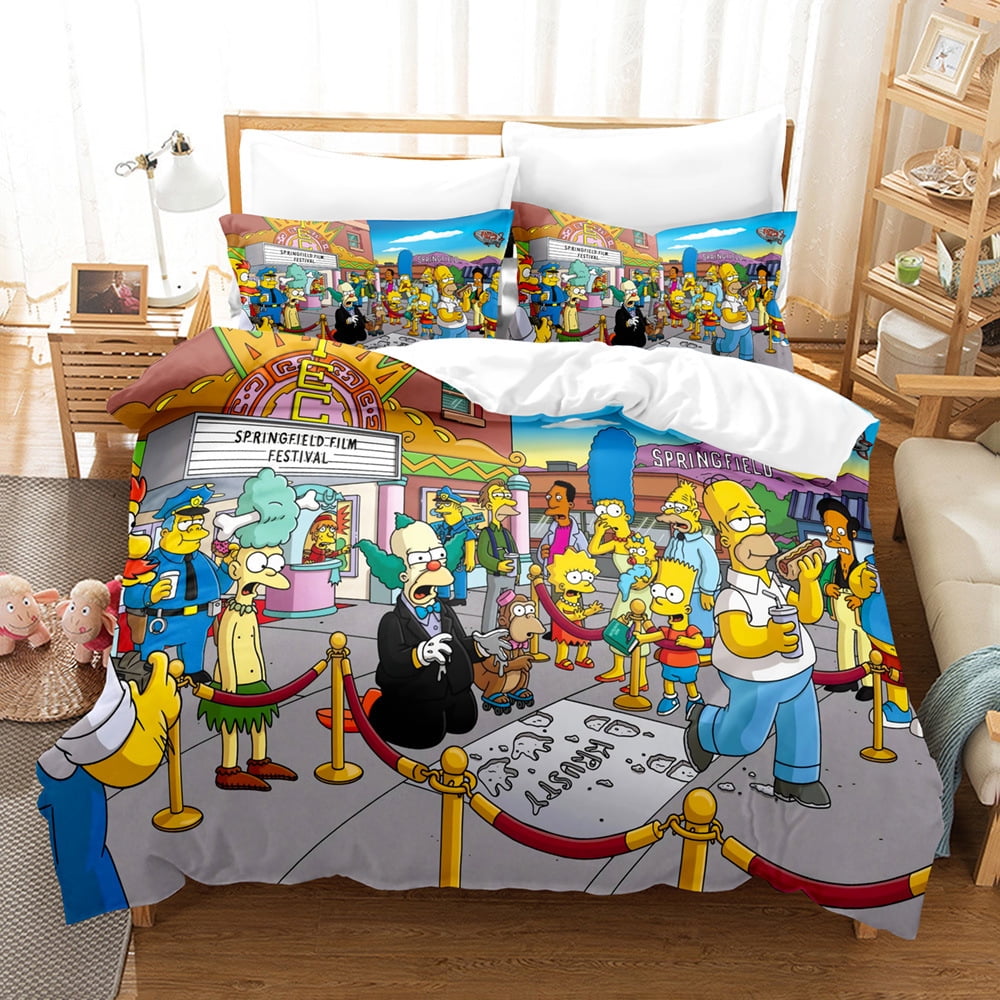 Simpsons Bedding Comforter Cover Set for Girls and boys, Soft ...