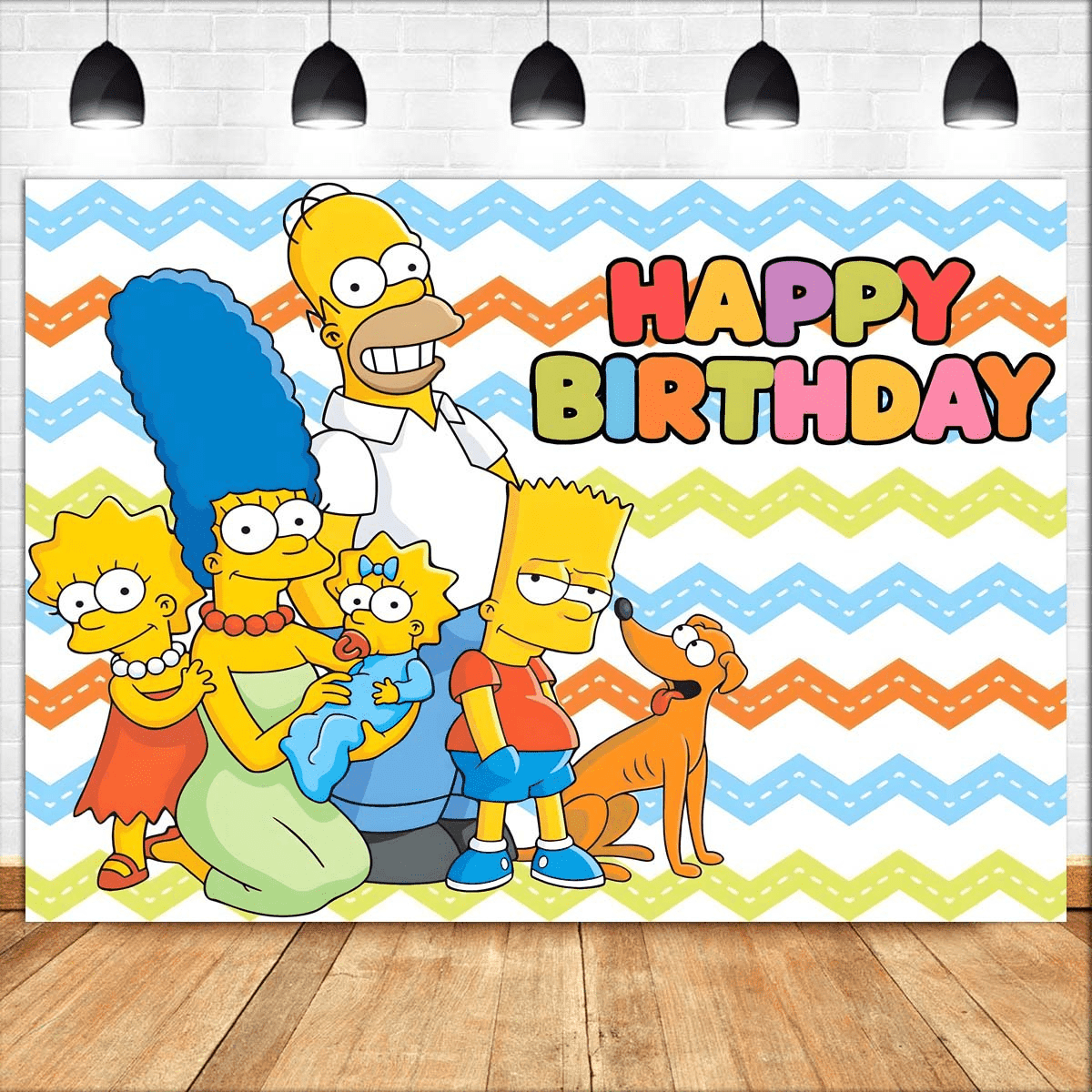 Simpsons Birthday Anime Theme Backdrops Banner Birthday Party Decor ...