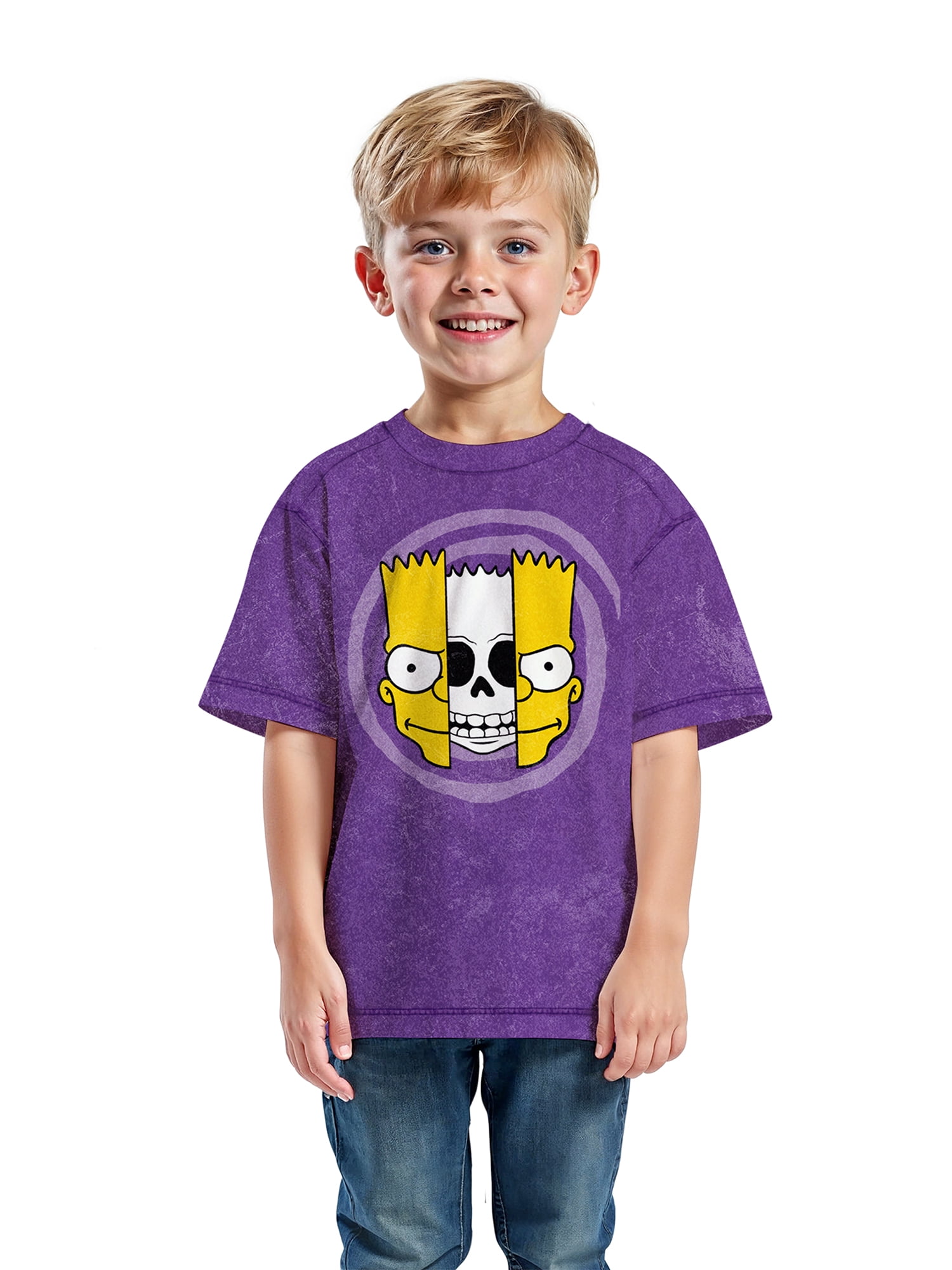 Simpsons Boys Serious Bart Mineral Wash Graphic T-Shirt, Sizes XS-XXL - Walmart.com