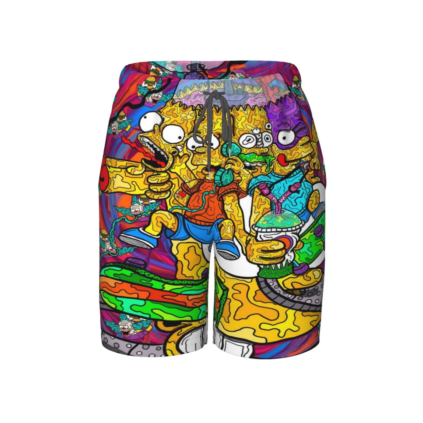 Simpsons Boys Swim Trunks with Mesh Liner Bathing Suits Quick Dry Beach ...